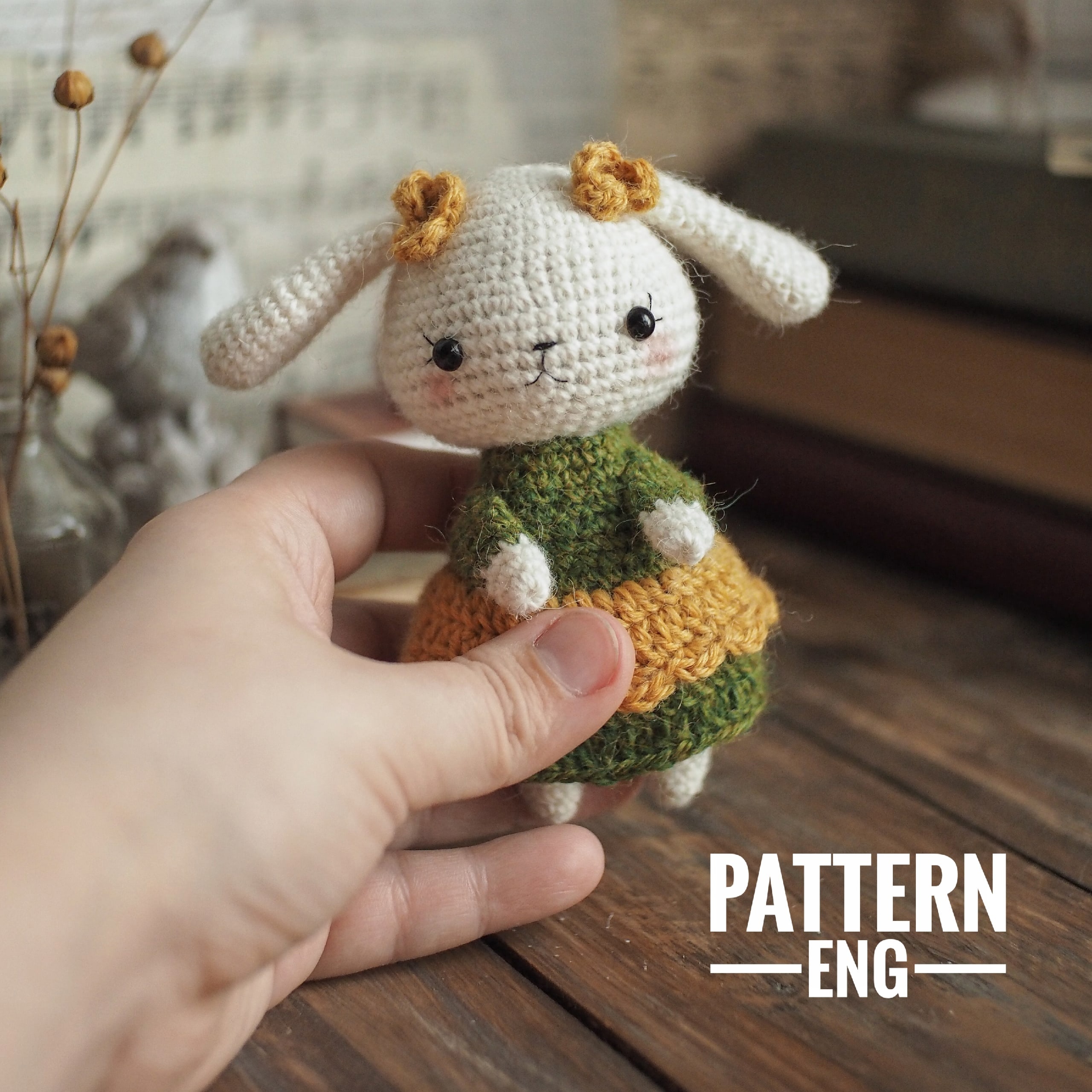Crochet Bunny Pattern Easter Amigurumi rabbit in dress tutor - Inspire ...