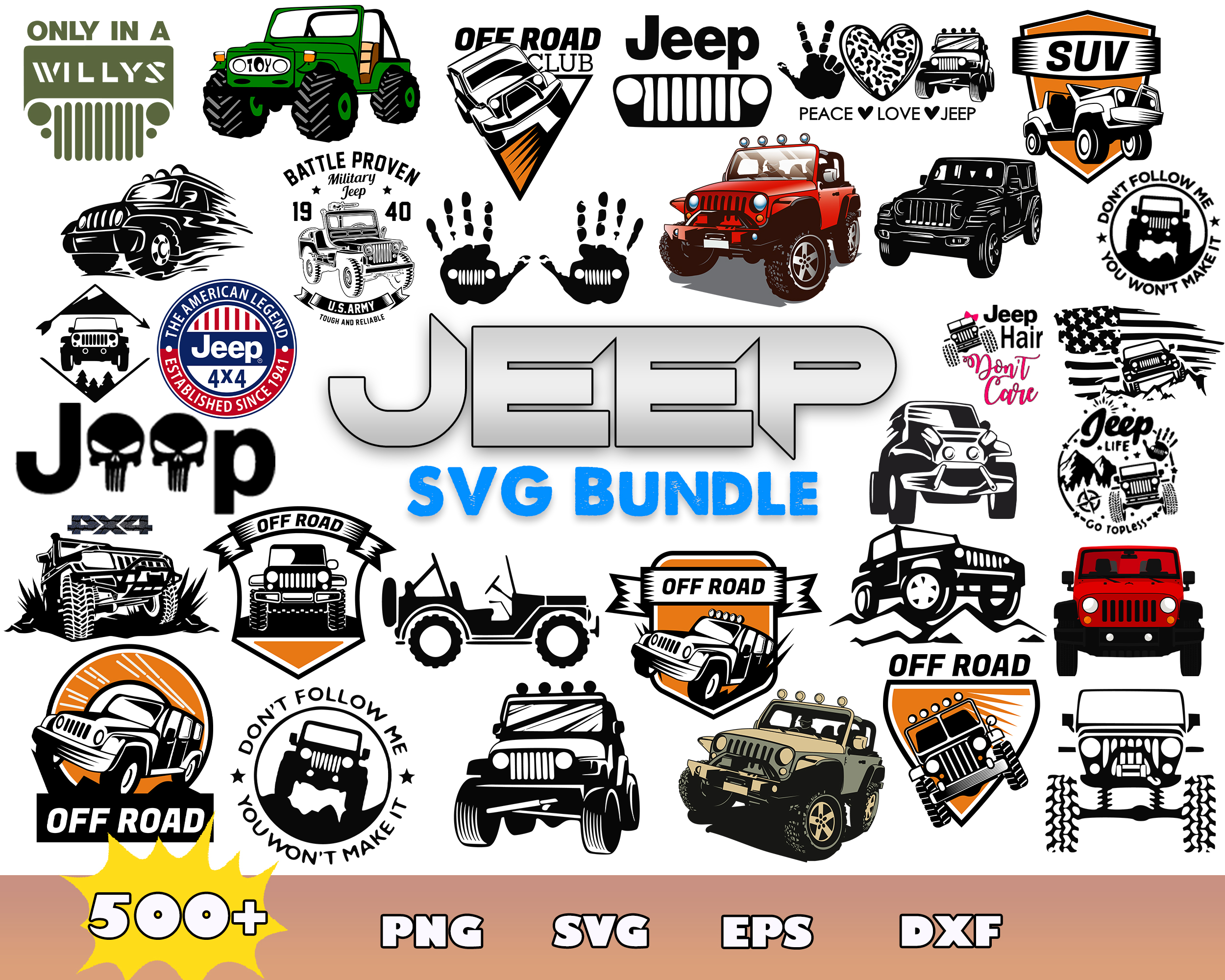 Jeep Bundle Svg, Jeep Car Svg, Jeep Logo, Jeep Clipart, File | Inspire ...