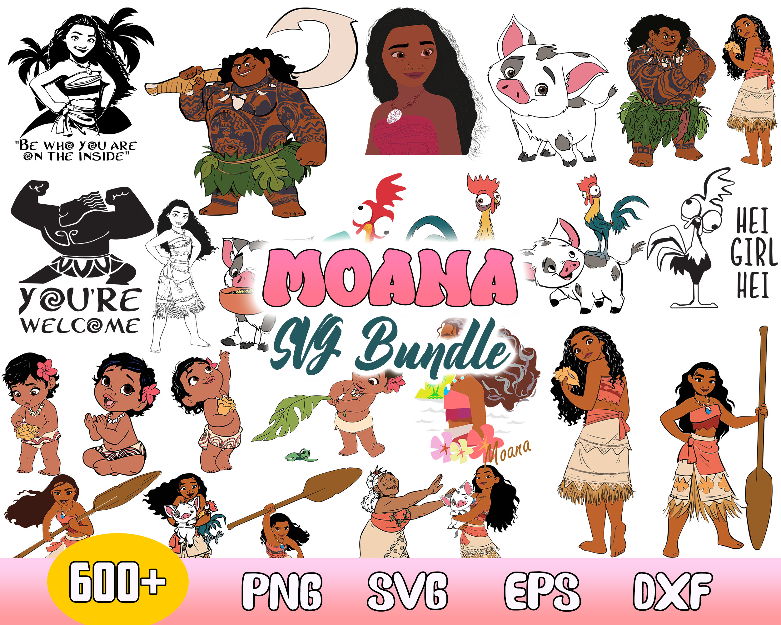 Moana Bundle Svg, Baby Moana Svg, Moana Disney Princess Svg, | Inspire ...