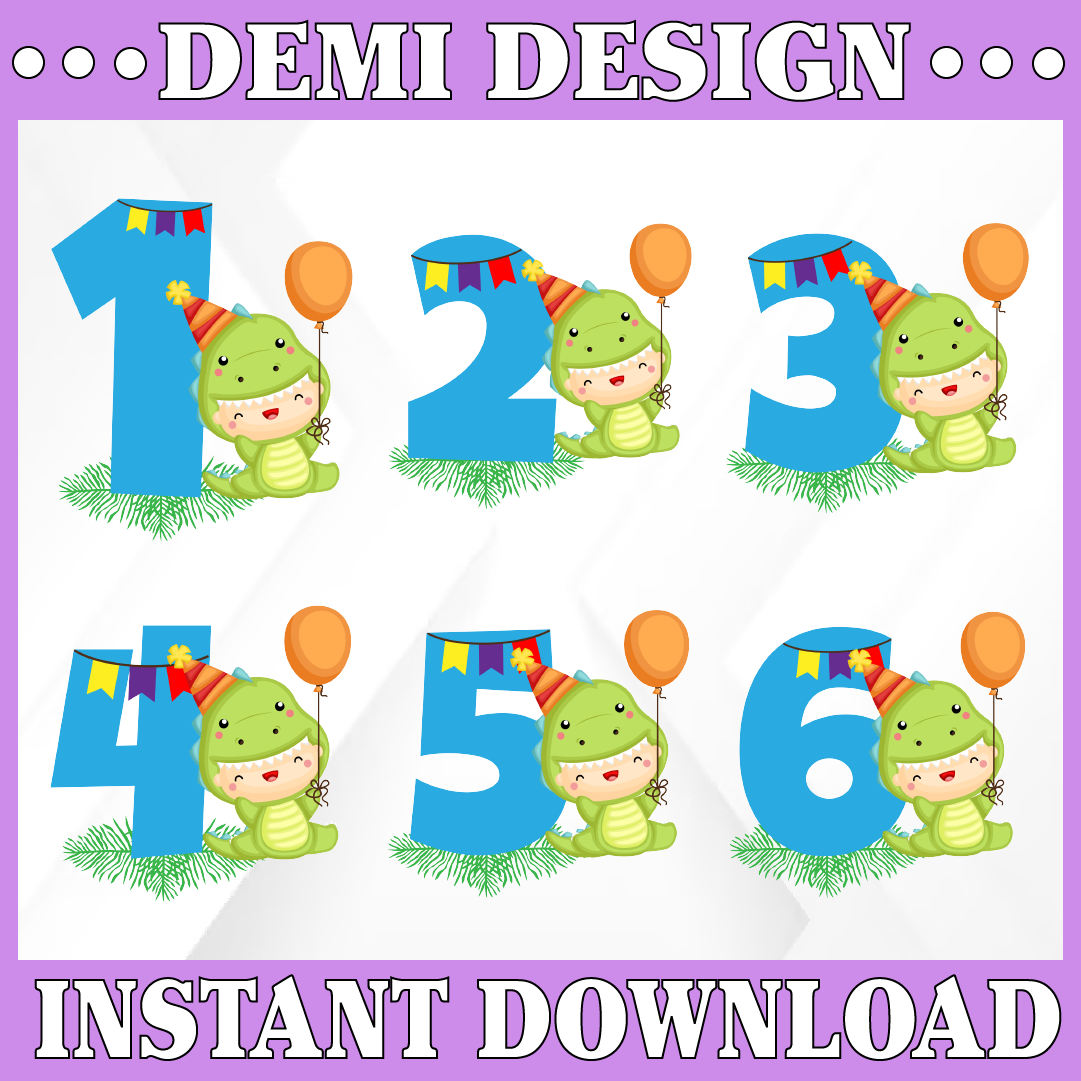 Dinosaur Birthday Party Numbers, Dinosaur t rex Numbers SVG, - Inspire ...