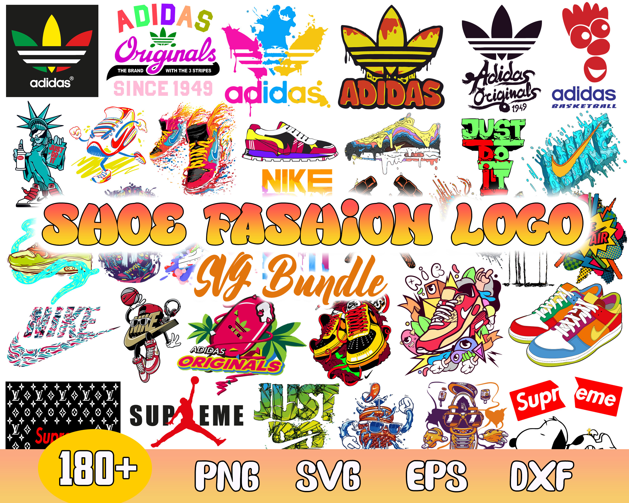 Shoe Logo Brand Bundle Svg, Shoe Brand Svg, Logo Brand Svg, | Inspire ...