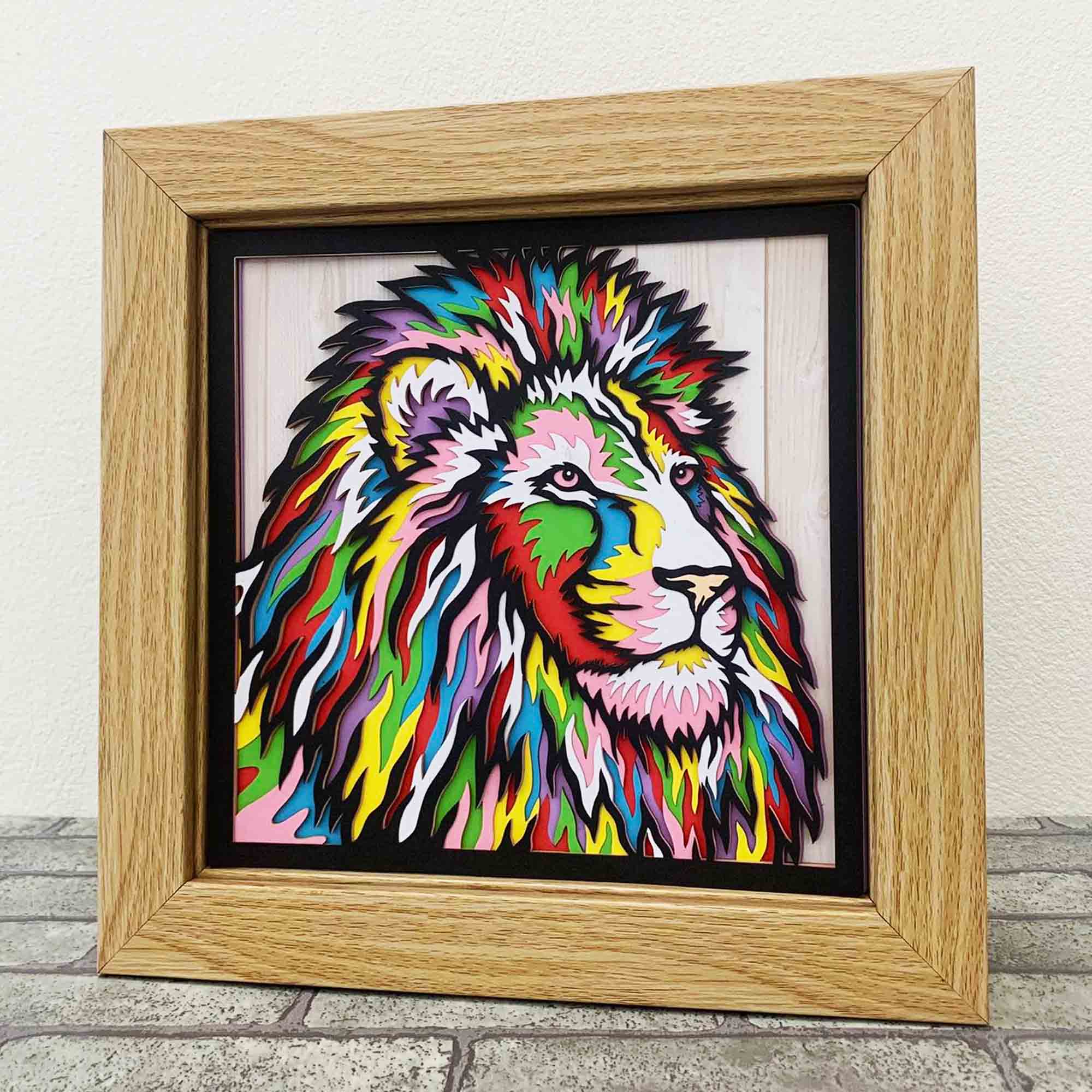 Lion 3D Layered SVG For Cardstock/ Colorful Lion Multilayer | Inspire ...