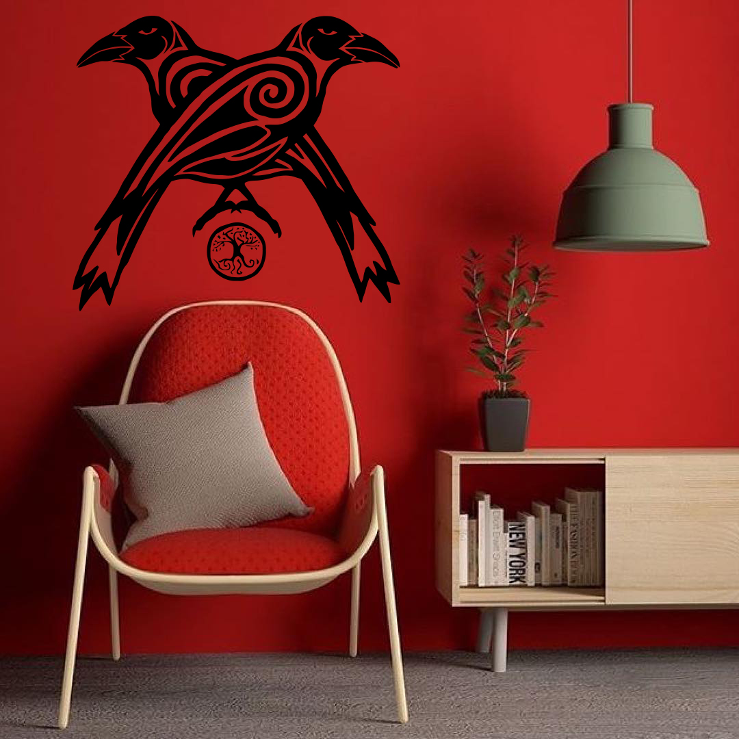 Huginn And Muninn Sticker Crows Of Odin Scandinavian Mytholo - Inspire ...