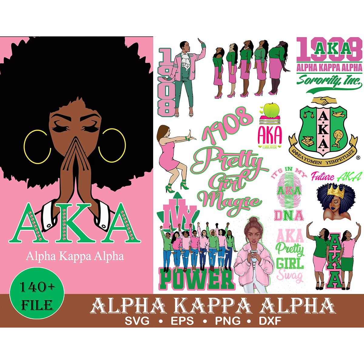140 Aka Svg, Alpha Kappa Alpha Sorority, Skee Wee 1908 Aka, | Inspire ...