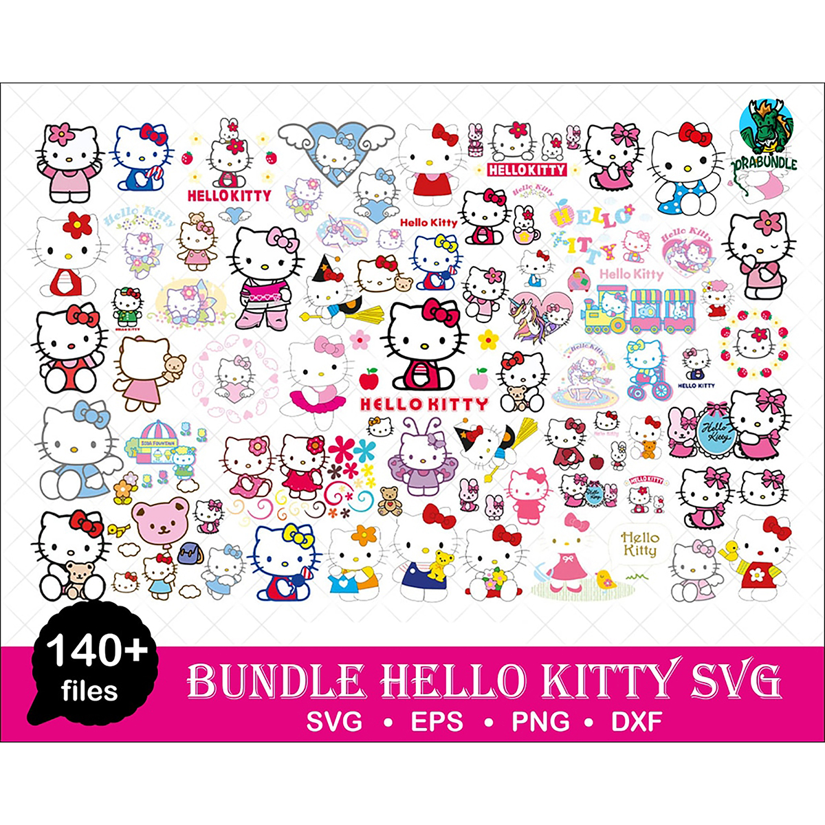 140 Hello Kitty SVG Files, Hello Kitty SVG Bundle, Hello Kit | Inspire ...