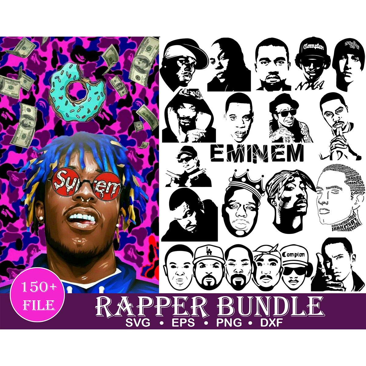 150 RAPPERS SVG, Rapper bundle svg,Tupac Shakur, png bundle, | Inspire ...