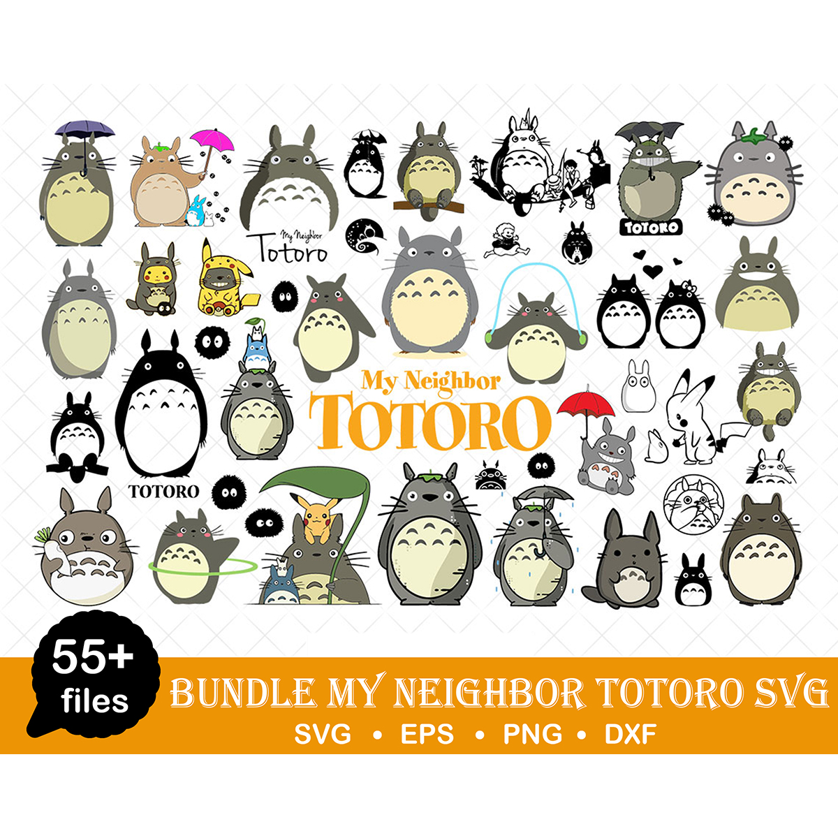 55 Totoro svg bundle, Totoro svg, png, dxf, Totoro svg files - Inspire ...