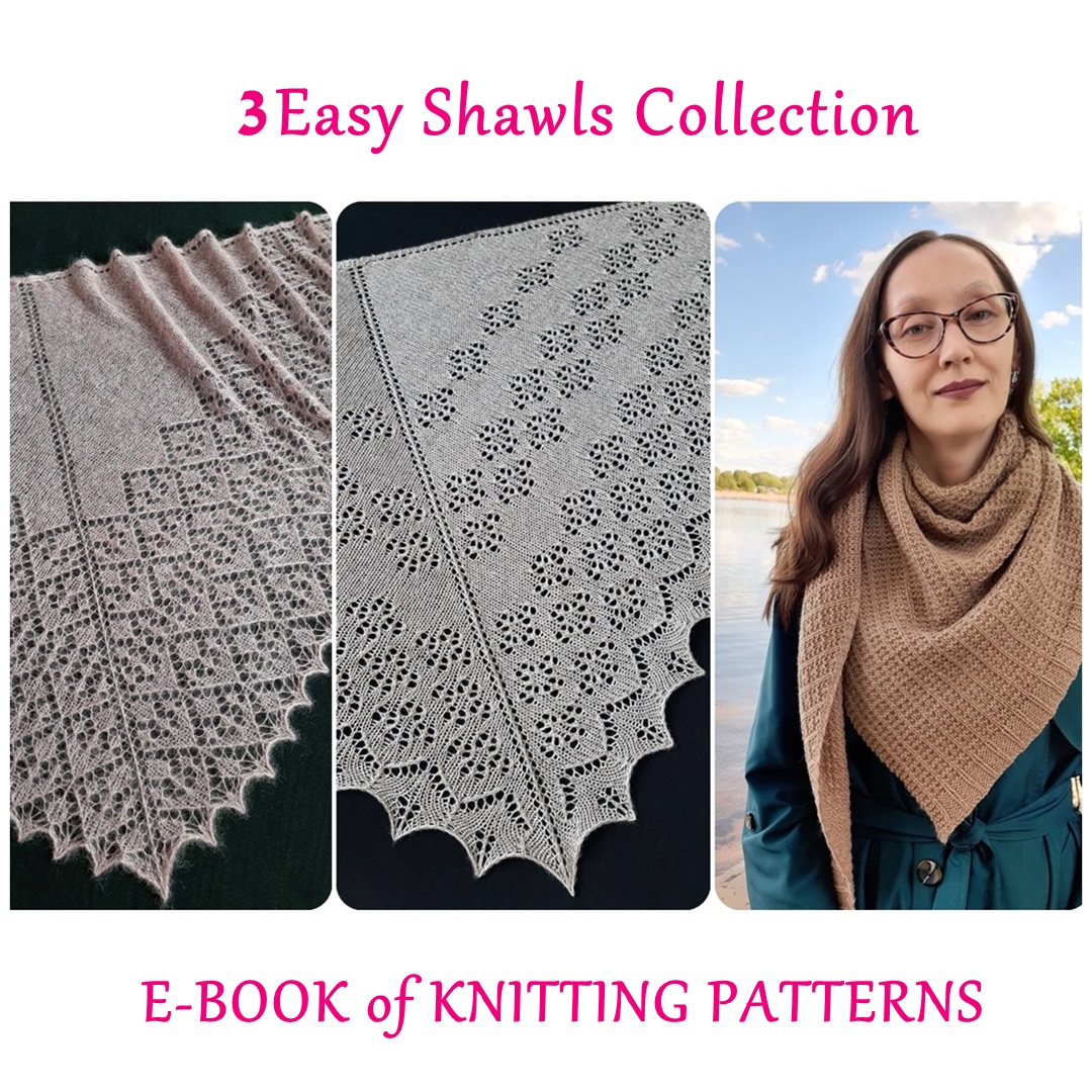 3 Shawl Knitting Patterns Collection Easy Knitting Project | Inspire Uplift