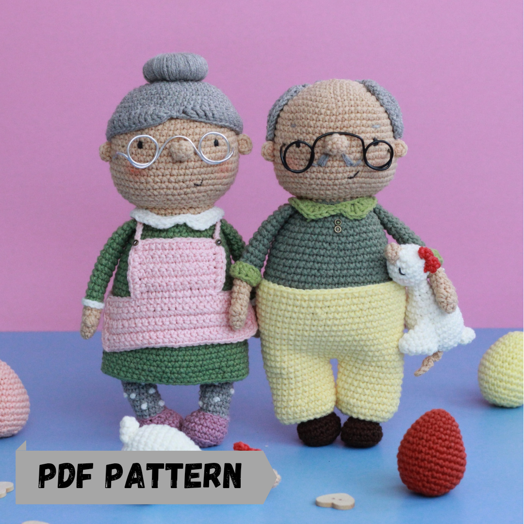 PDF 2 in 1 Grandpa and Grandma amigurumi crochet doll patter | Inspire ...