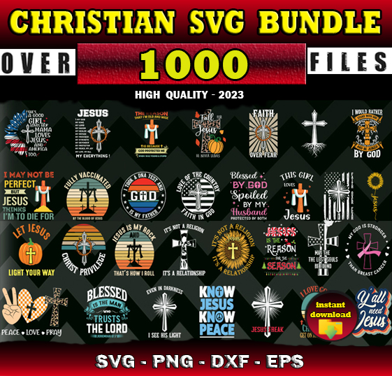 1000 CHRISTIAN SVG BUNDLE - SVG, PNG, DXF, EPS Files For P | Inspire Uplift