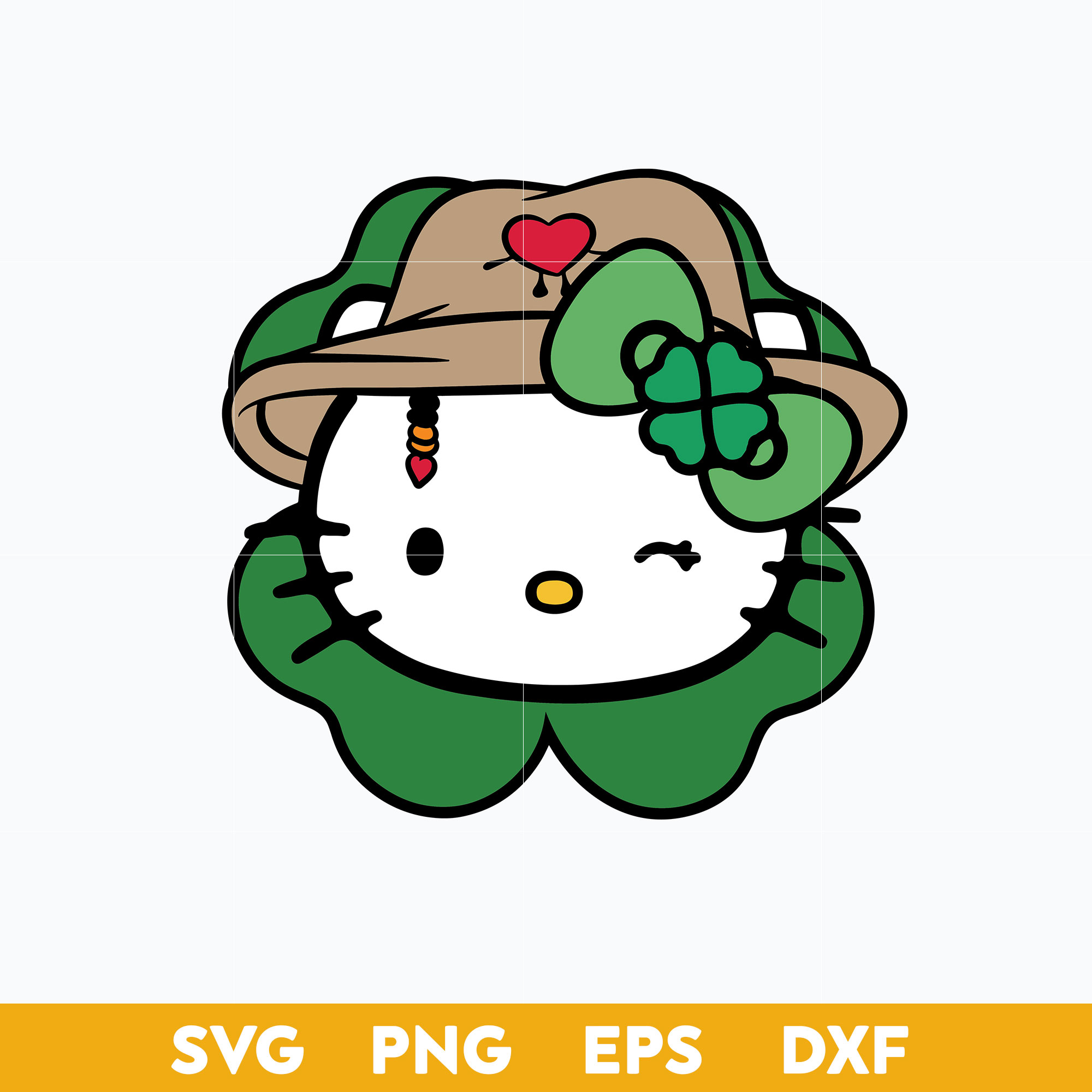 Hello Kitty Shamrock St Patrick Day Svg, Bad Bunny St Patric | Inspire ...