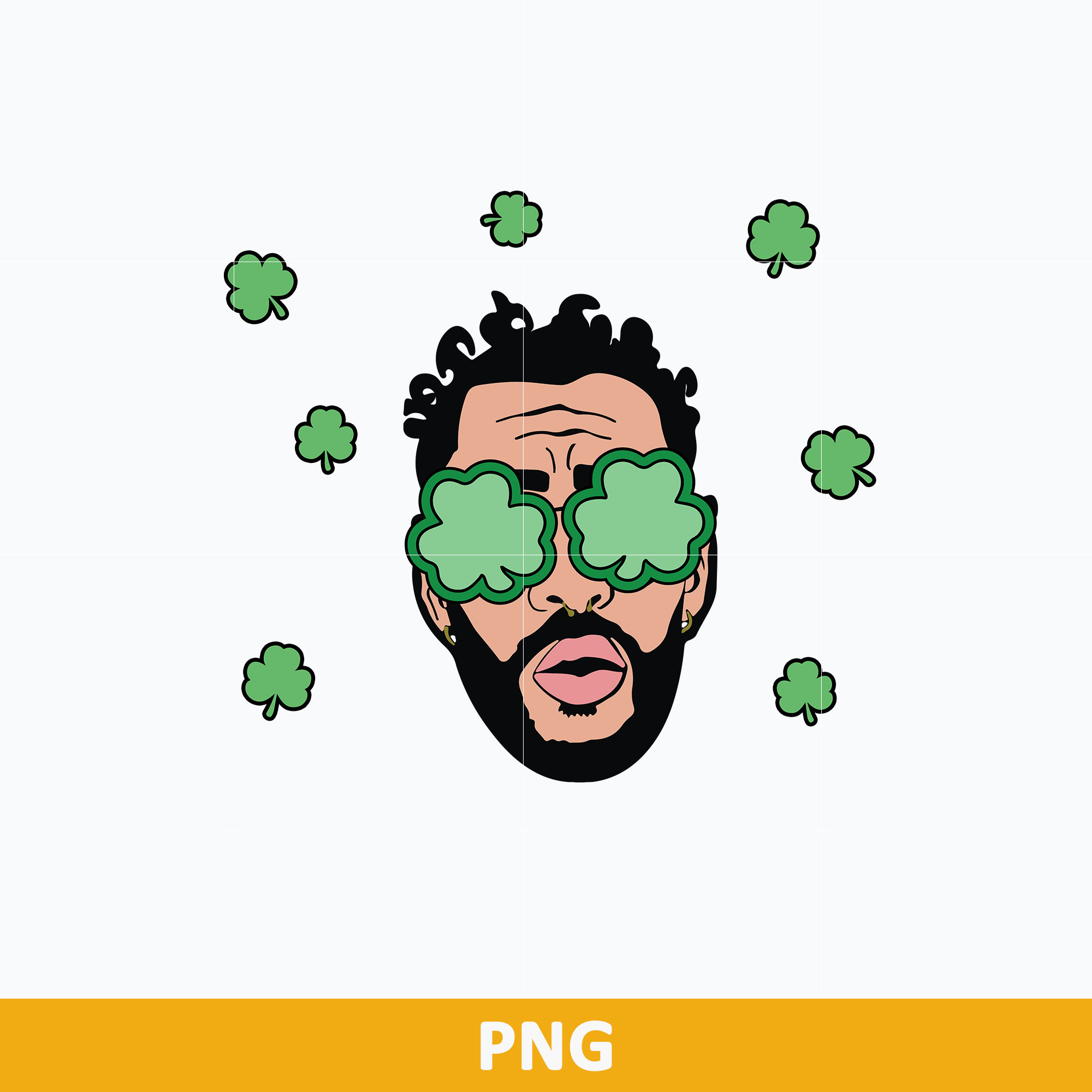 Bad Bunny Face St Patrick Day Png, Bad Bunny Suerte Lucky Pn | Inspire ...