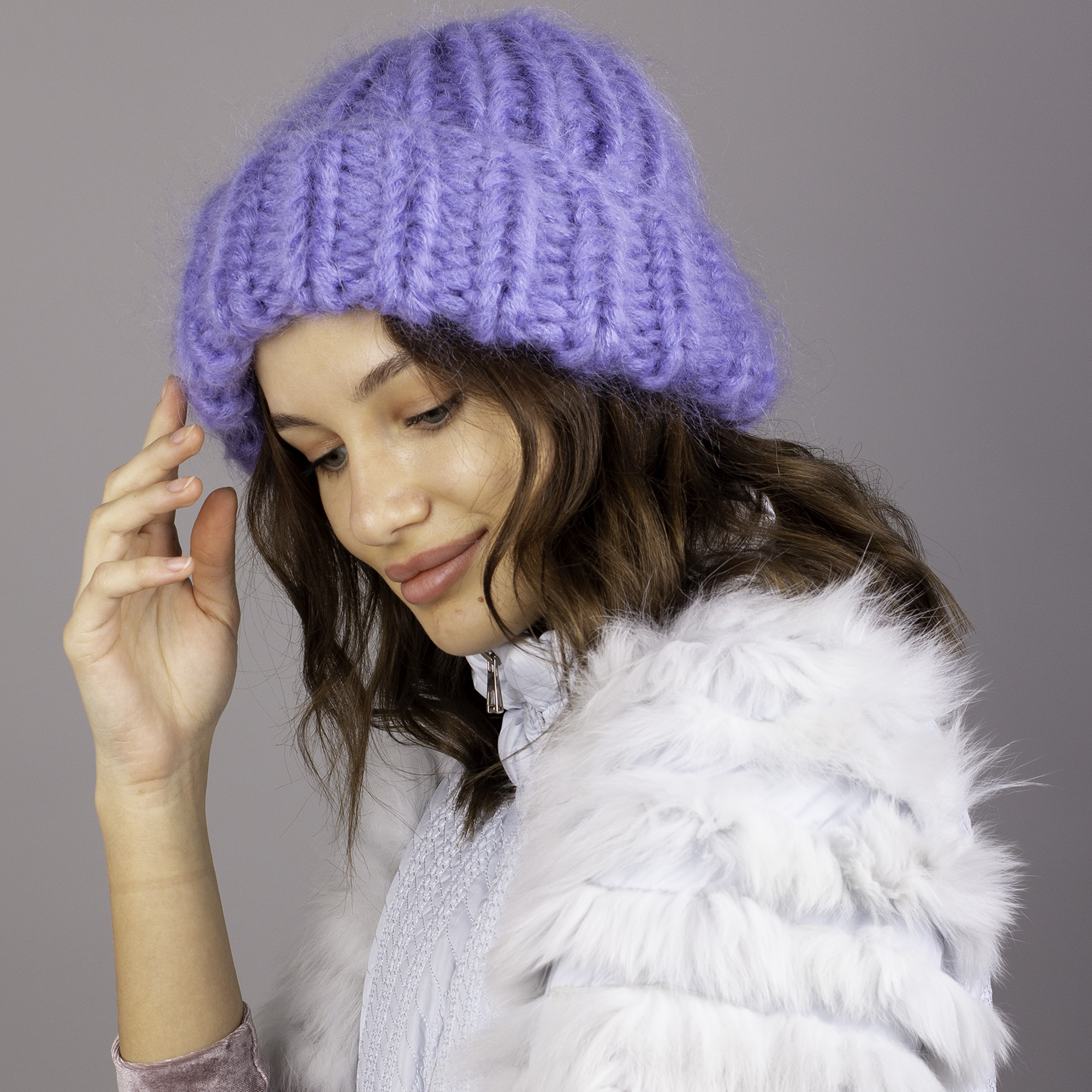 Thick mohair takori hat. Light blue color | Inspire Uplift