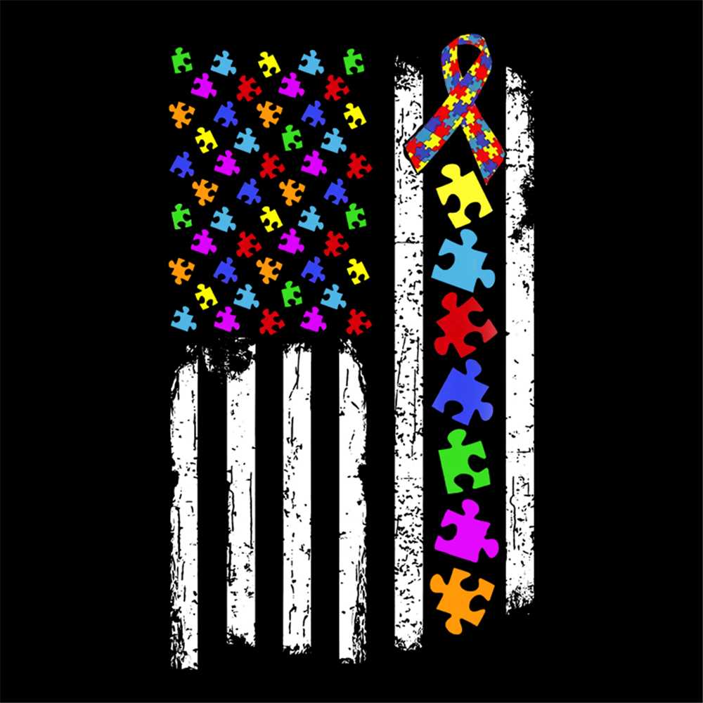 Autism America Flag Svg, Autism Svg, America Flag Svg, Color - Inspire ...
