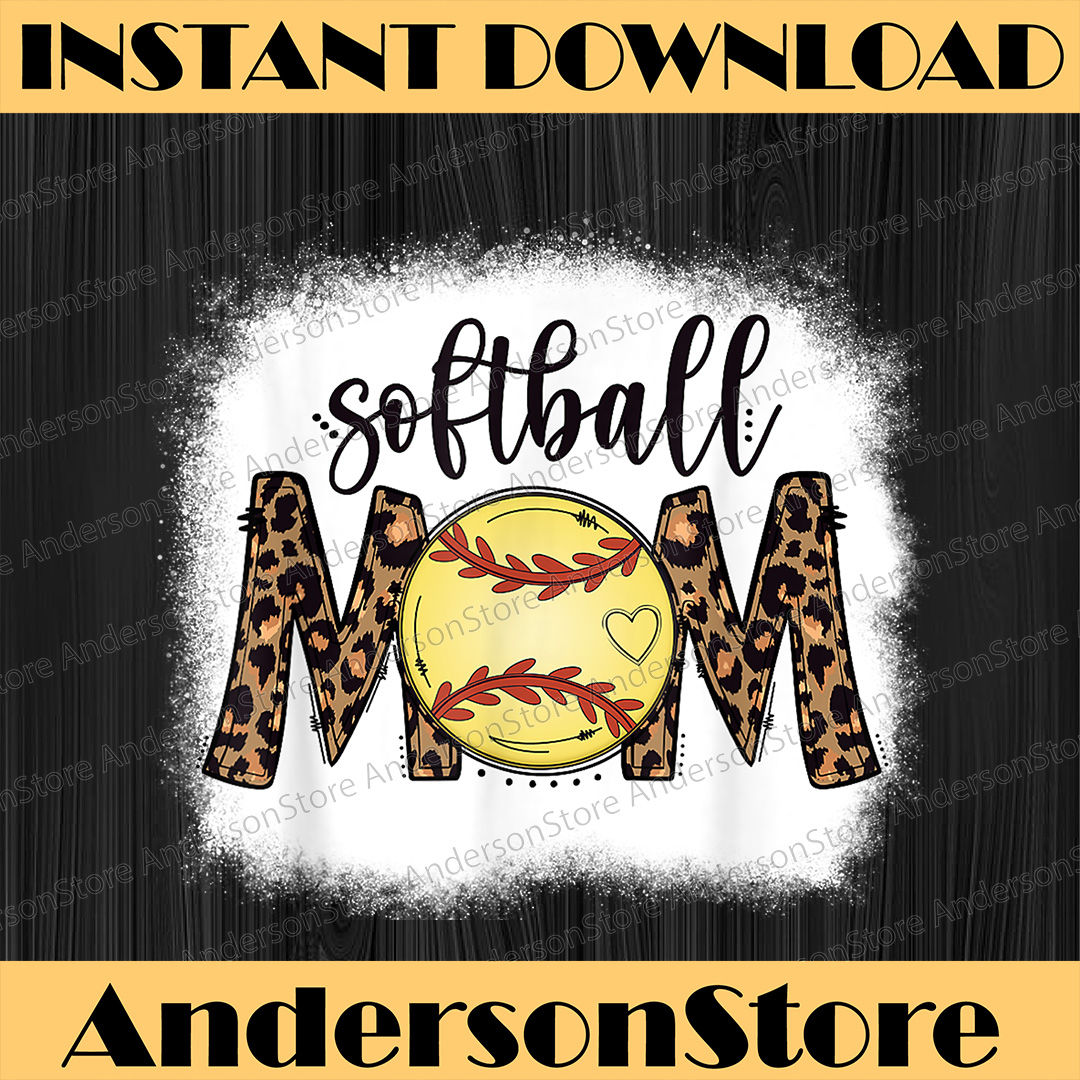 Softball Mom Leopard Bleached Women's Softball Mother's Day | Inspire ...
