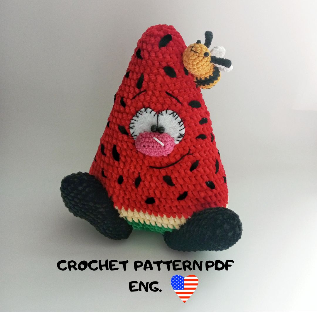 CROCHET WATERMELON PATTERN, Plush Soft toy Fruits, Plush cro | Inspire ...