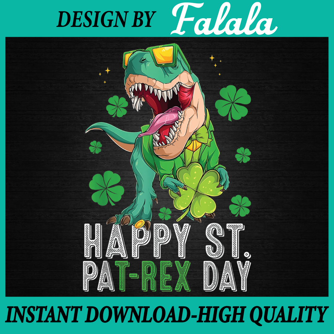Happy St Pat T-Rex Saint Patrick's Day Dinosaur Boys Kids Pn - Inspire ...