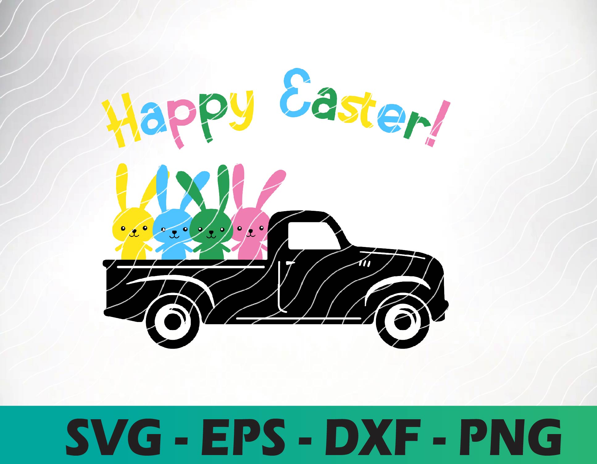 Happy Easter svg, Easter Truck with Peeps svg, Easter Bunny | Inspire ...