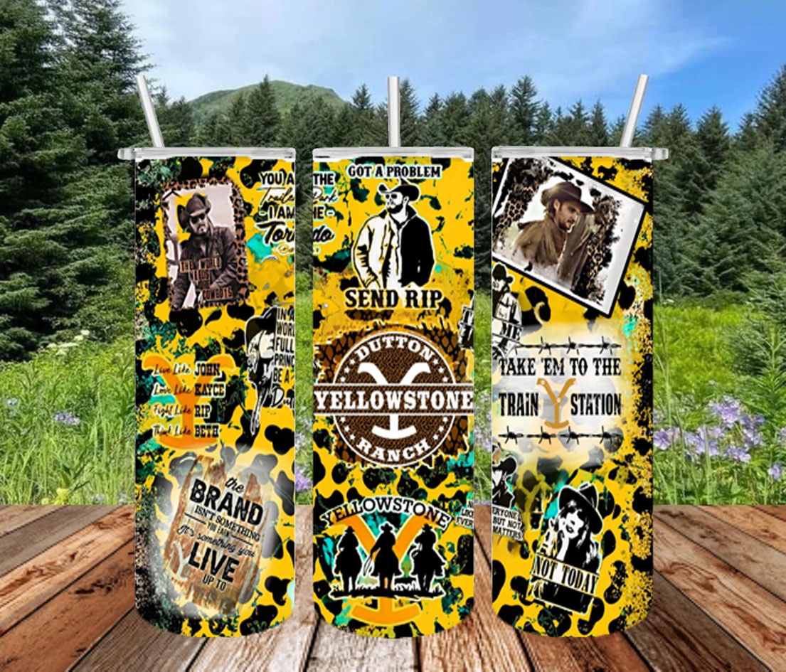 Yellowstone 20oz Skinny Tumbler Sublimation Designs | Inspire Uplift