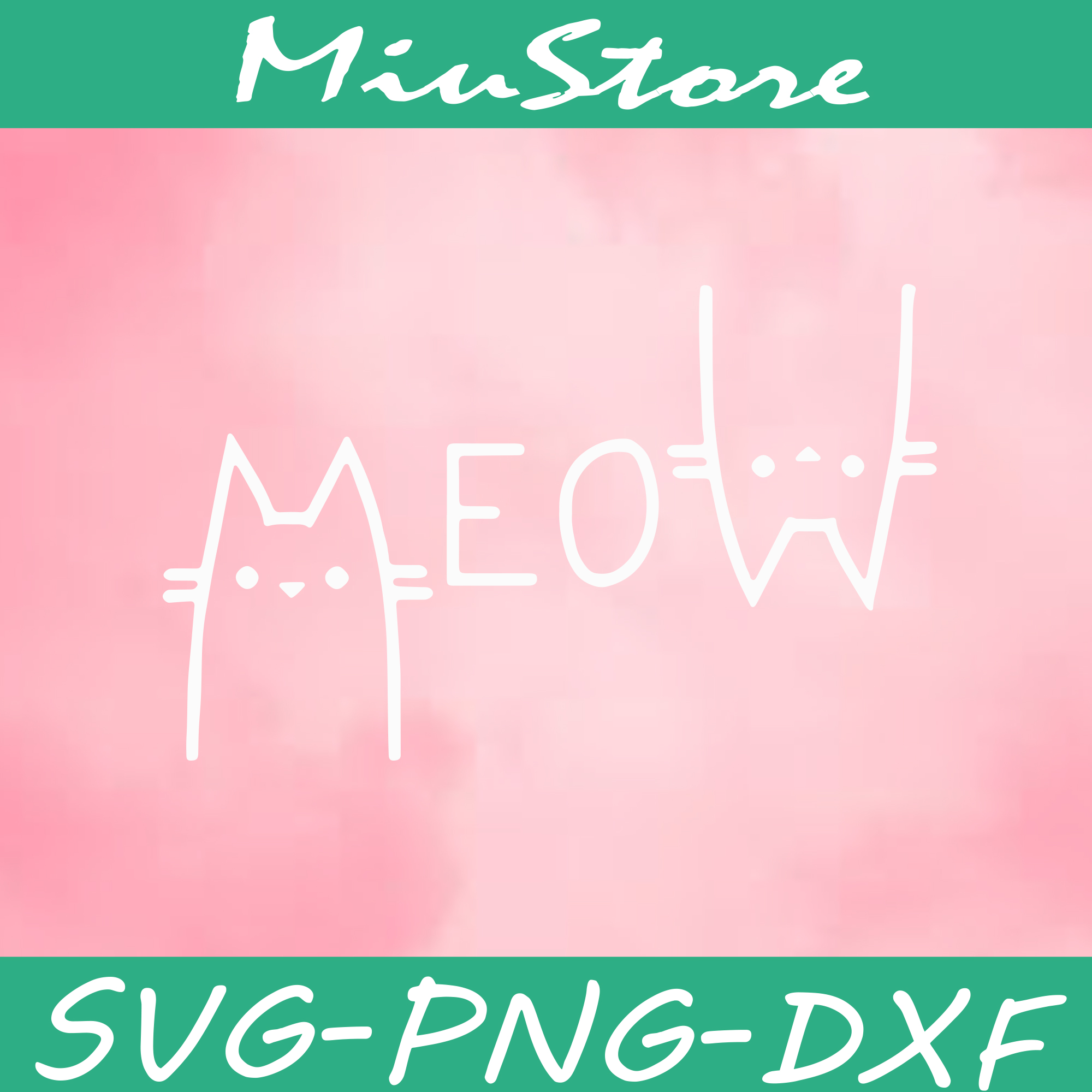 Meow Svg, Cute Cat Svg,png,dxf,cricut - Inspire Uplift