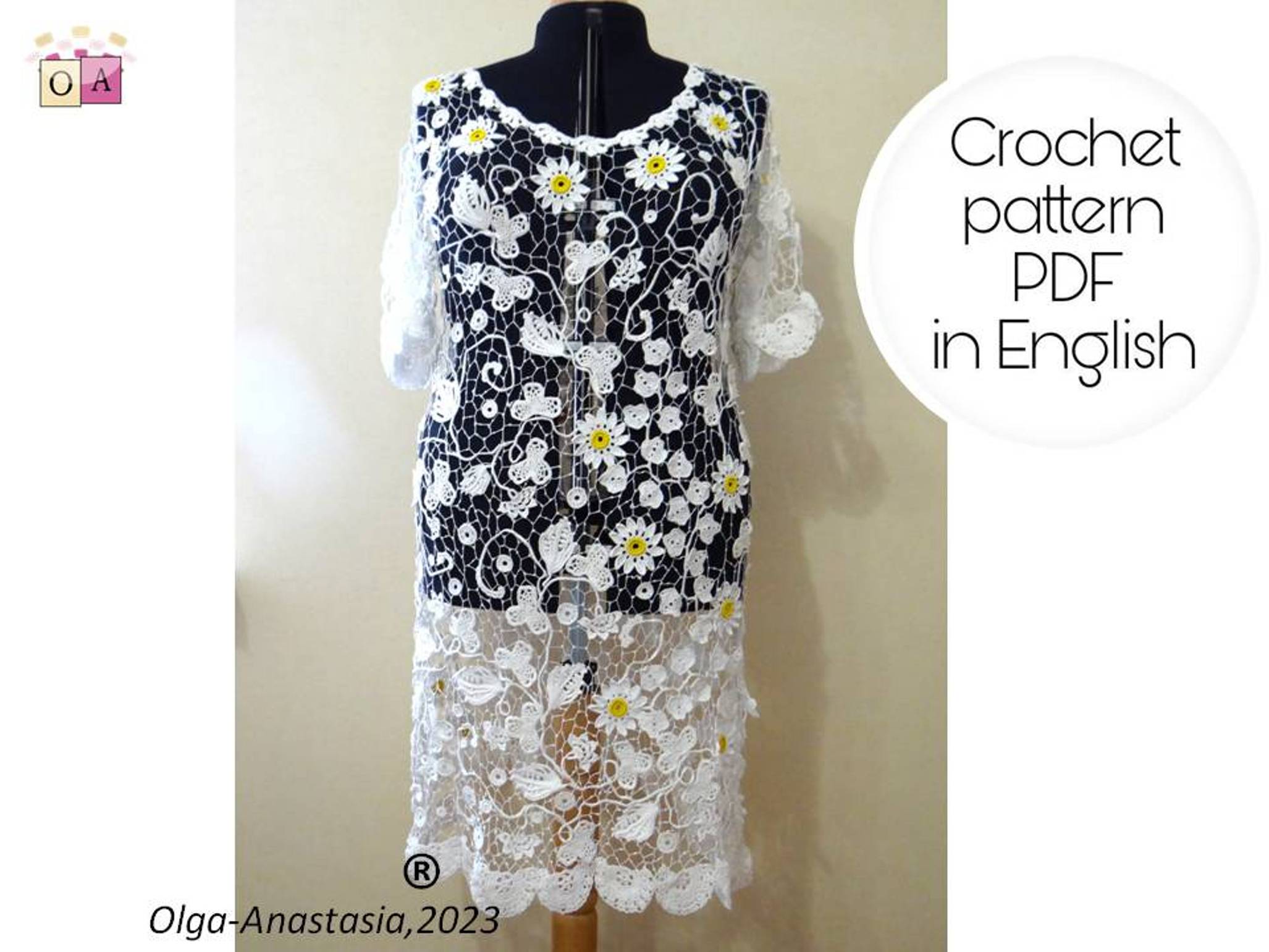 Lace beach tunic crochet pattern , crochet pattern , croche - Inspire ...