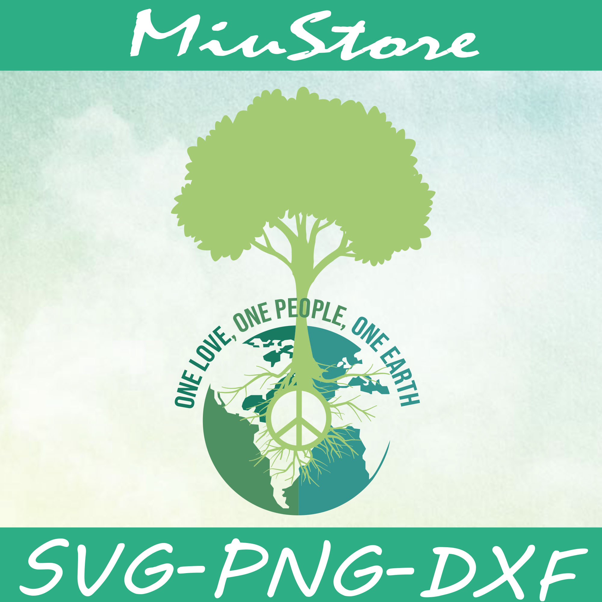 one love one people one earth svg, world peace sign tree svg - Inspire ...