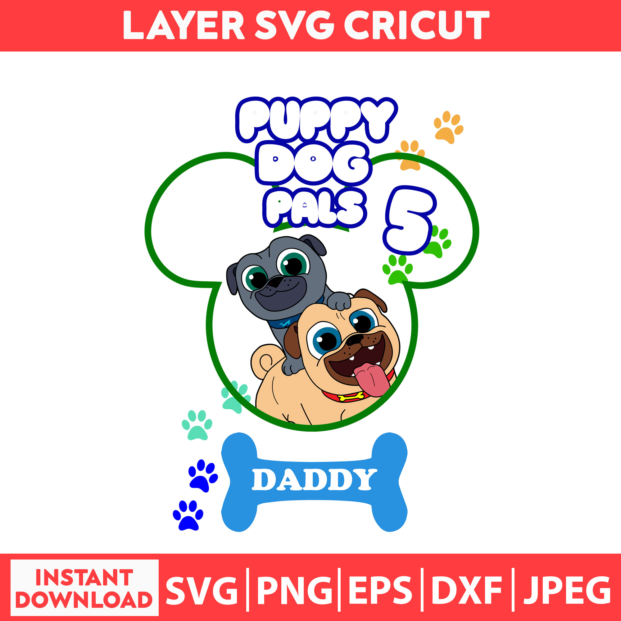 Puppy Dog Pals 5 Svg, Disney Shirt Svg, Disney Mothers Day S | Inspire ...
