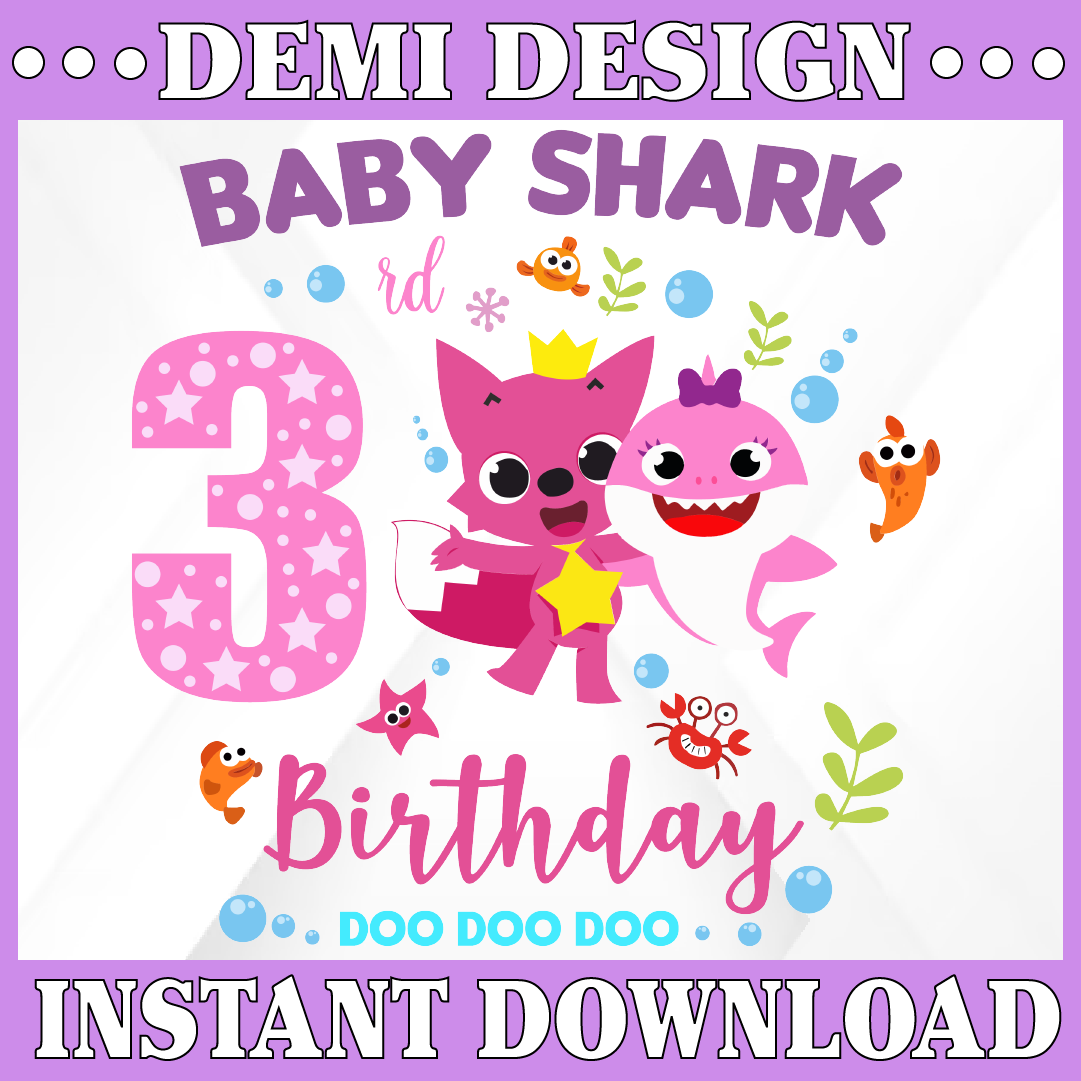 Shark 3rd Birthday Svg, Girl Birthday Shark Svg Dxf Eps, Gir | Inspire ...