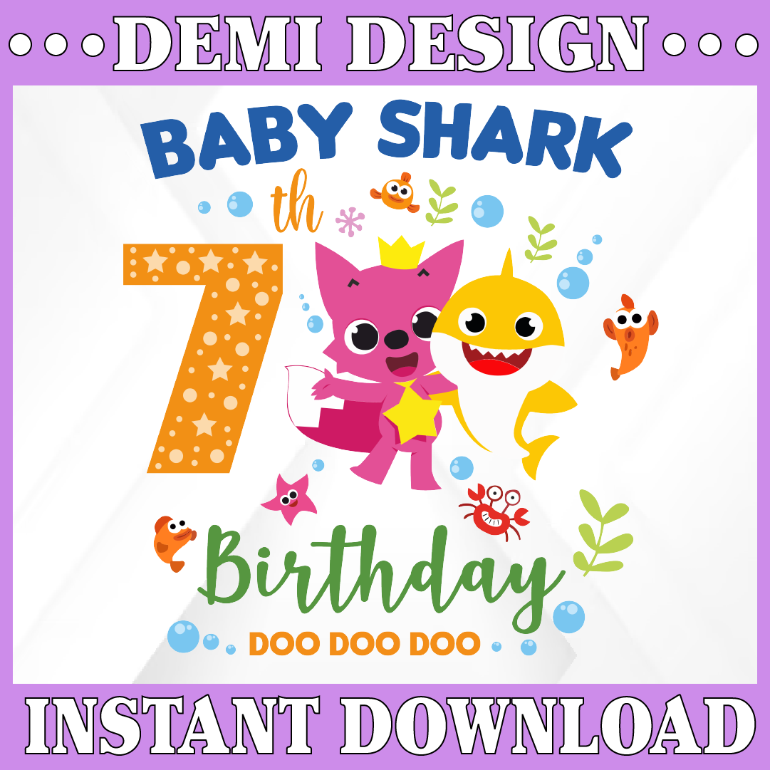 Shark 7th Birthday Svg, Boy Birthday Shark Svg Dxf Eps, Boy | Inspire ...