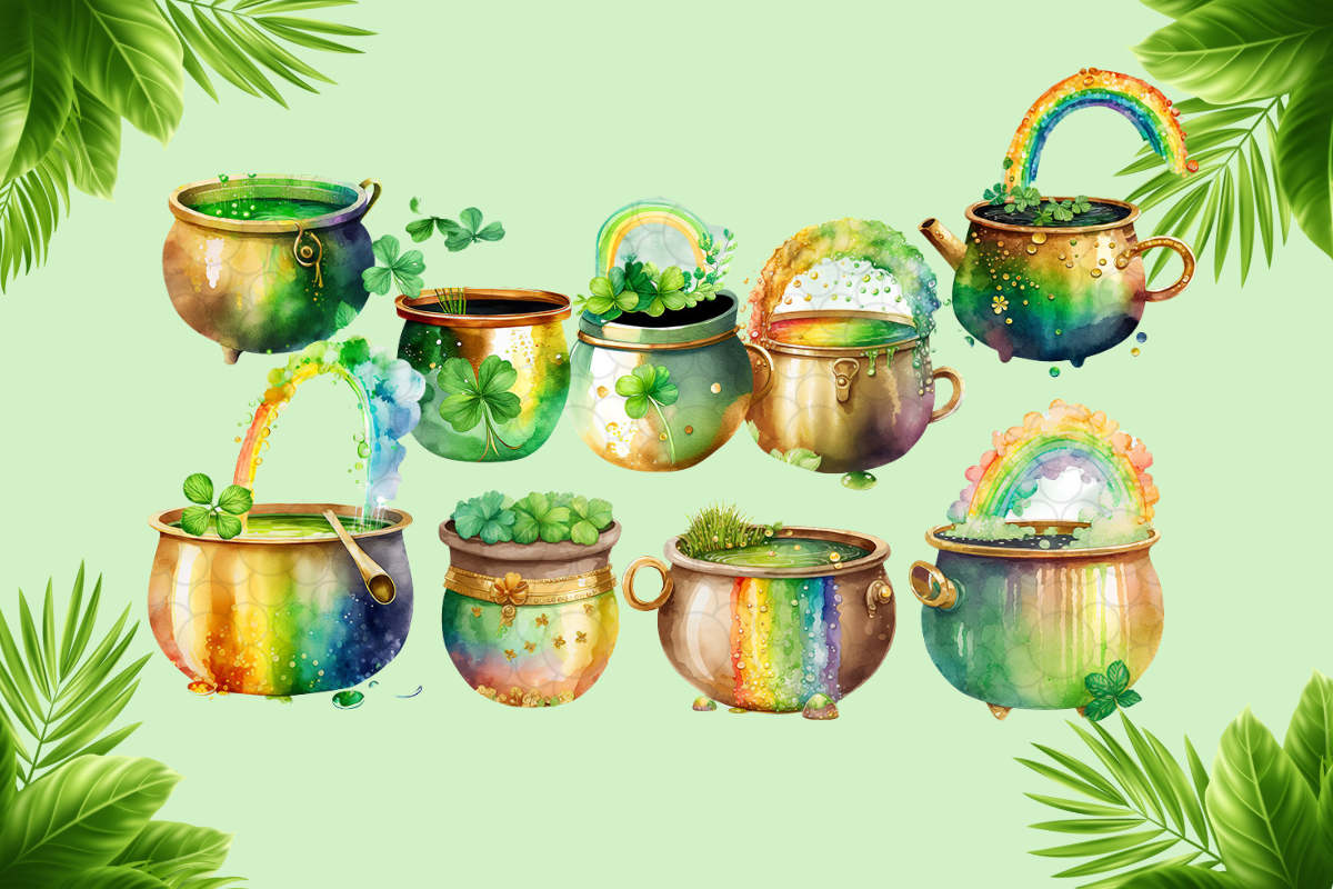 Pot of Gold St Patrick's Day Clipart by Designanytran - Inspire Uplift