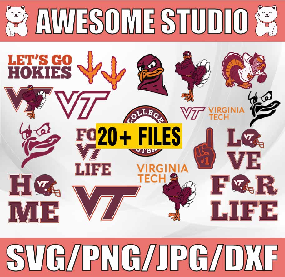 Virginia Tech Hokies Football svg, football svg, silhouette | Inspire ...