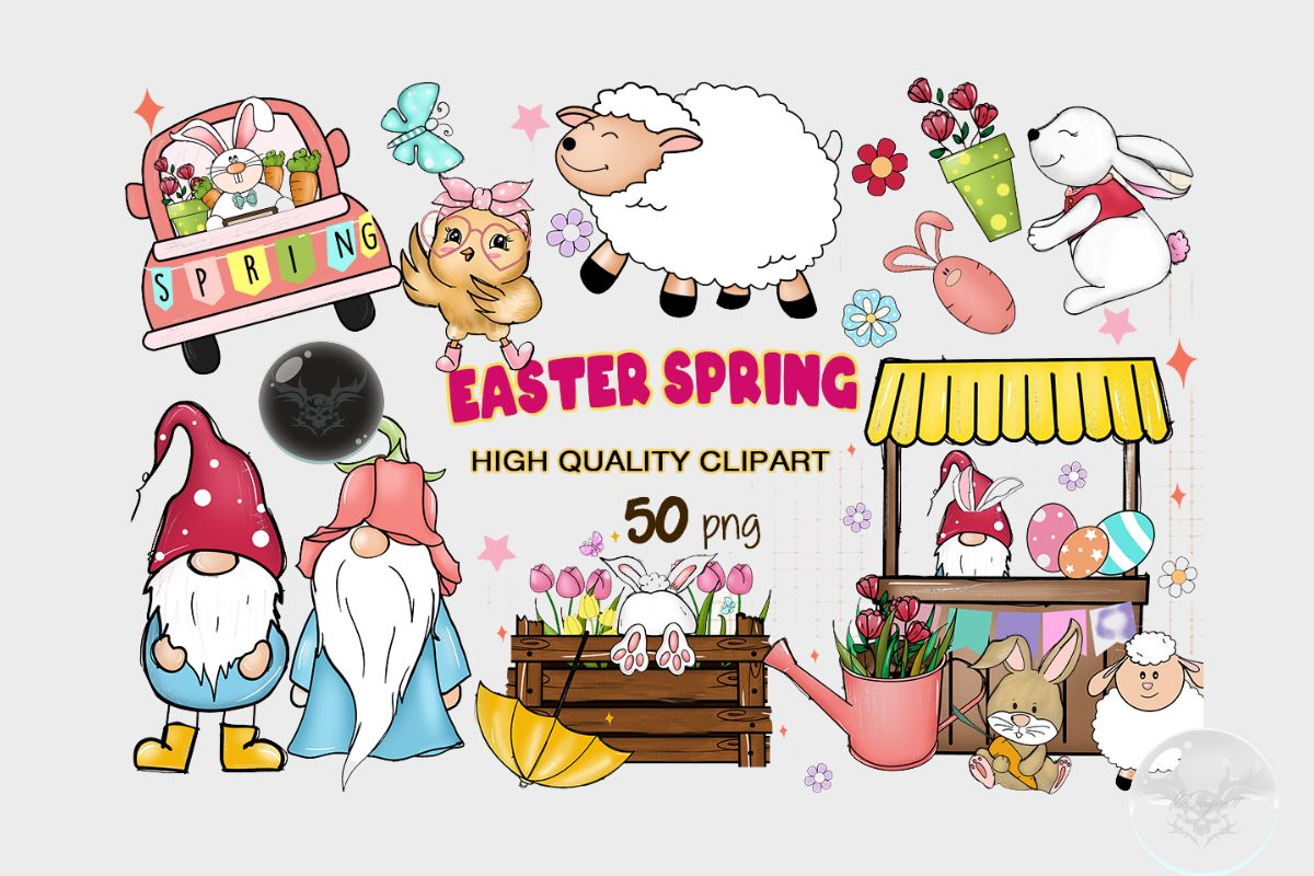 Easter Spring Clipart Bundle by Designanytran - Inspire Uplift