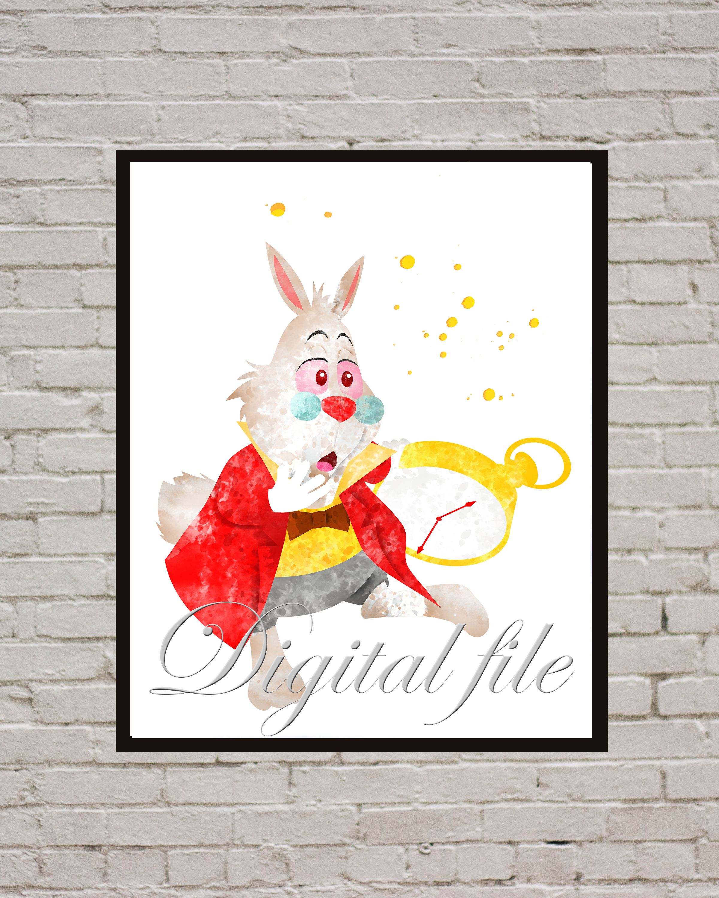 White Rabbit Alice In Wonderland Disney Art Print Digital Fi | Inspire ...