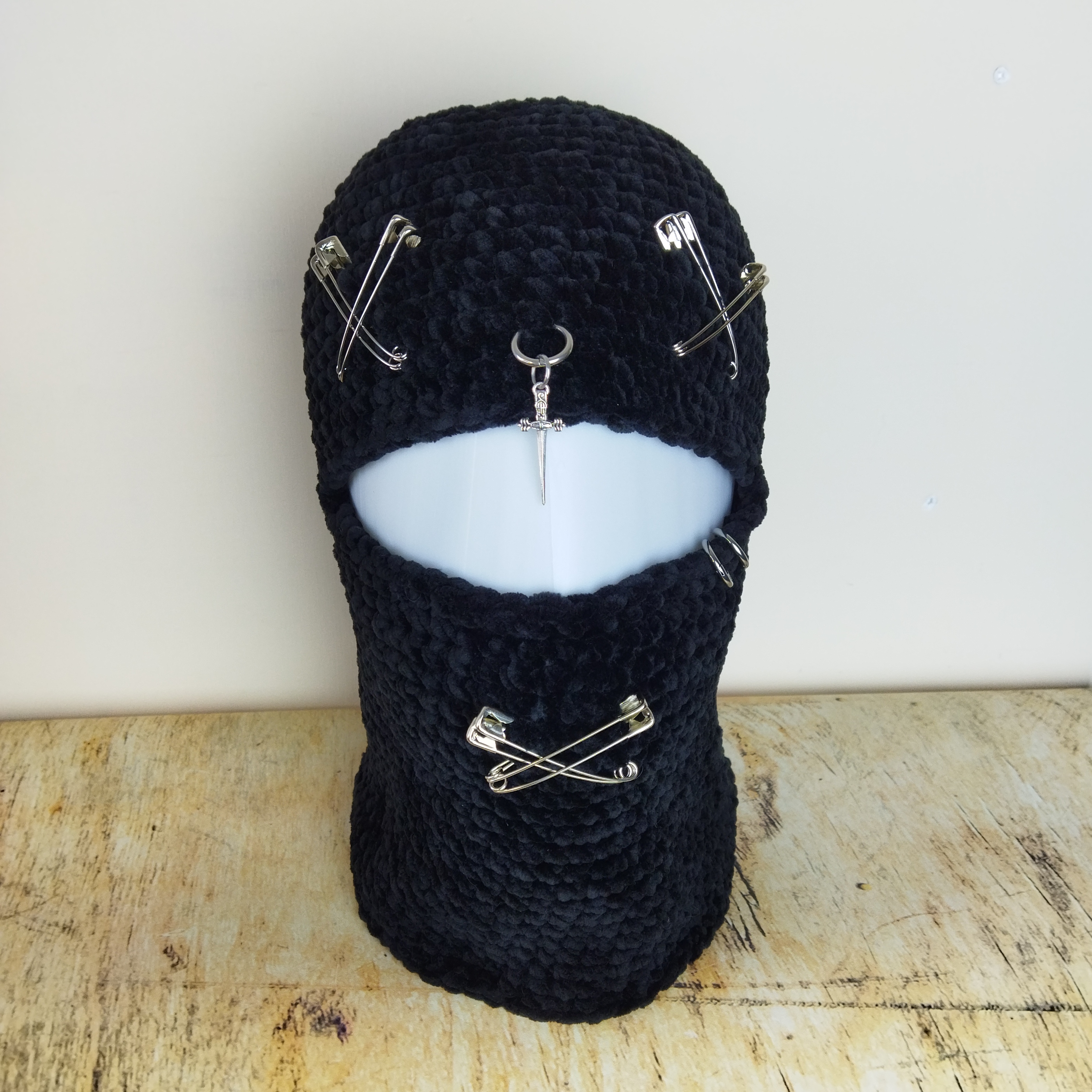 Goth balaclava unisex Gothic ski mask Punk balaclava black c | Inspire ...