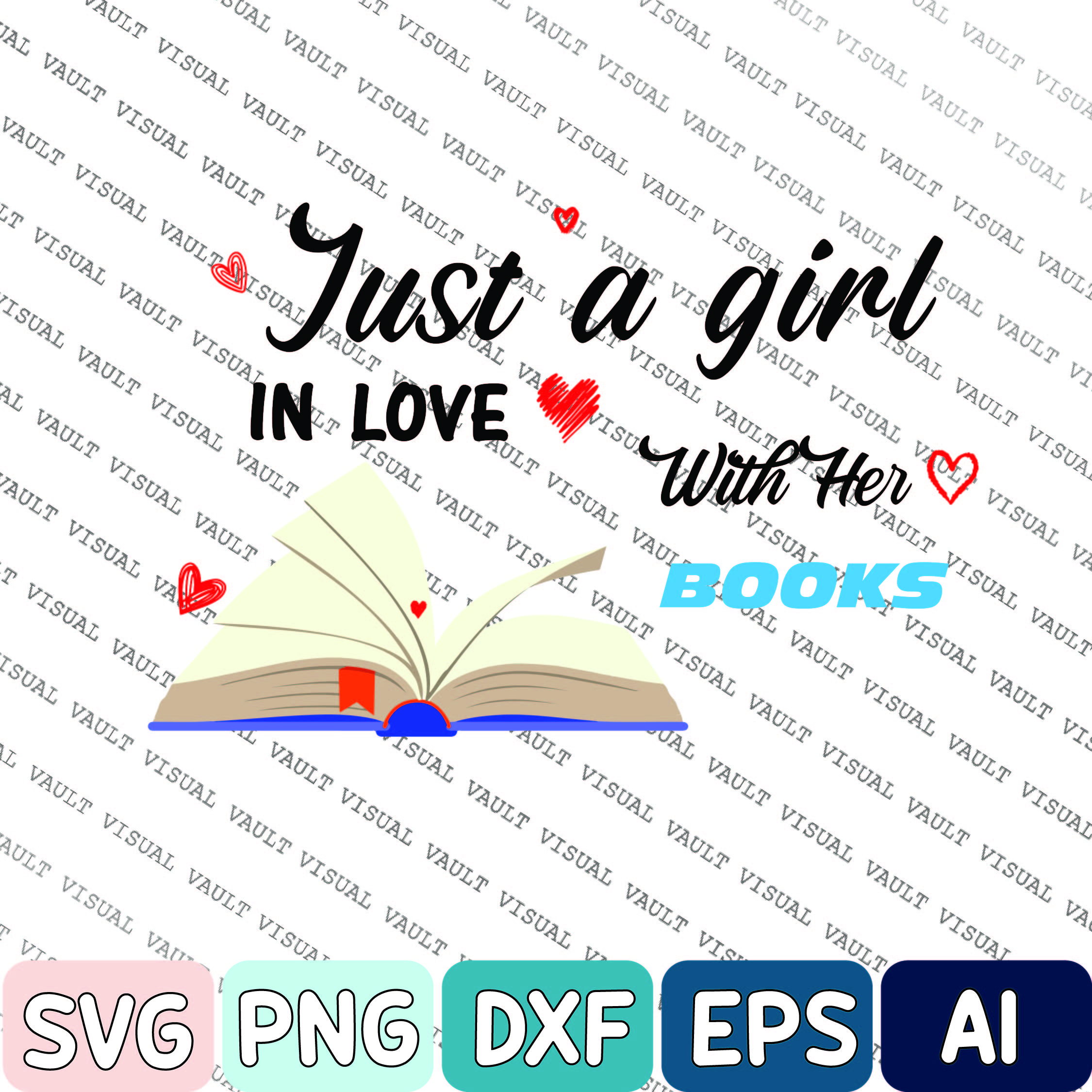 Book Lover Svg, Just A Girl Who Loves Books Svg, For Her Svg | Inspire ...