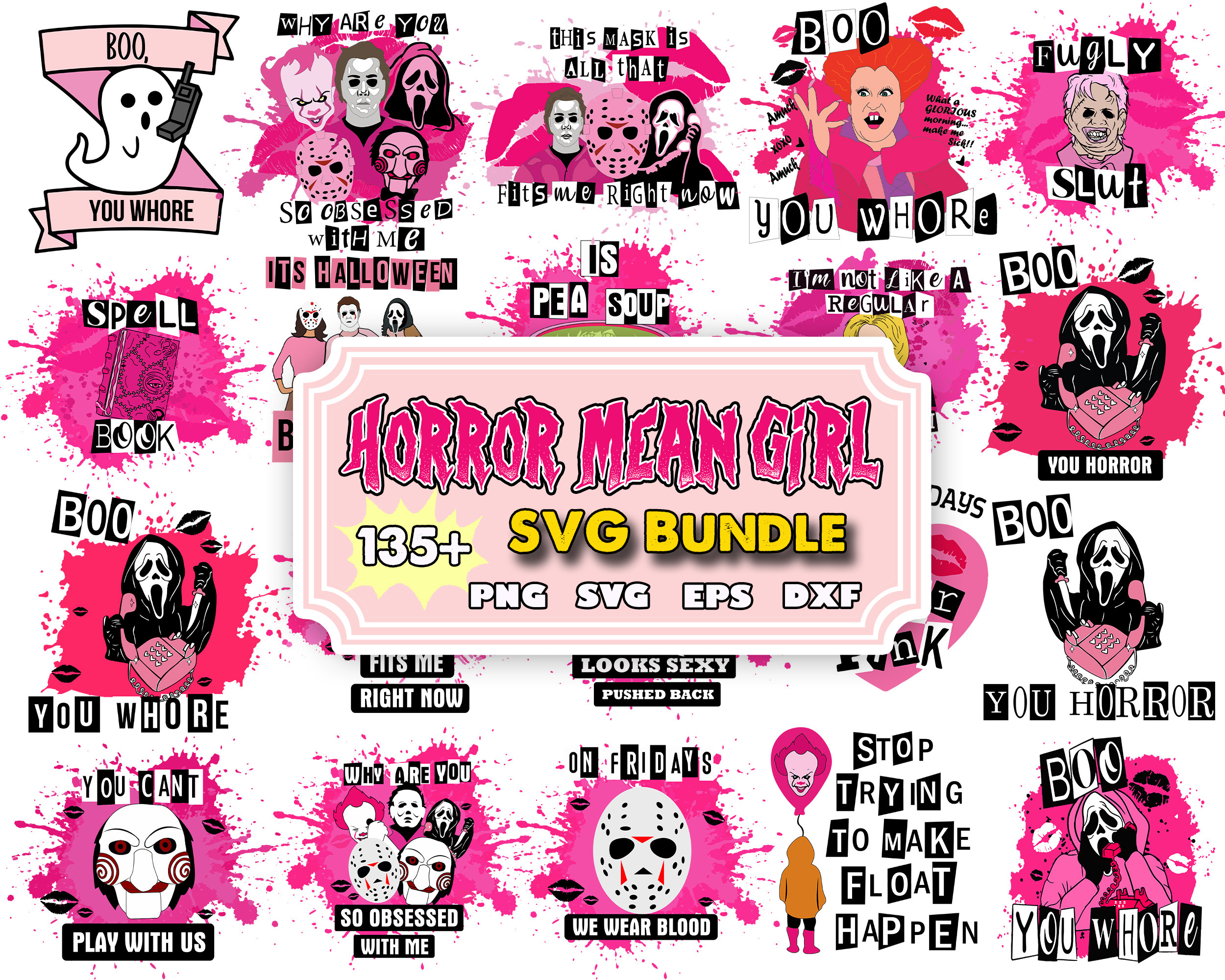 135 Ghost face svg, mean girls,pink png,ghost face png,digit | Inspire ...