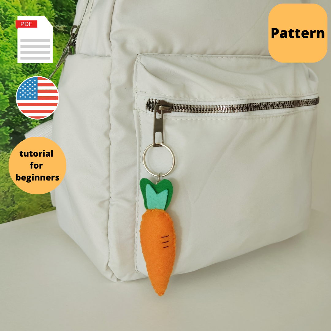 Beginner Sewing Tutorial: Create a Keychain Felt Carrot Toy, | Inspire ...