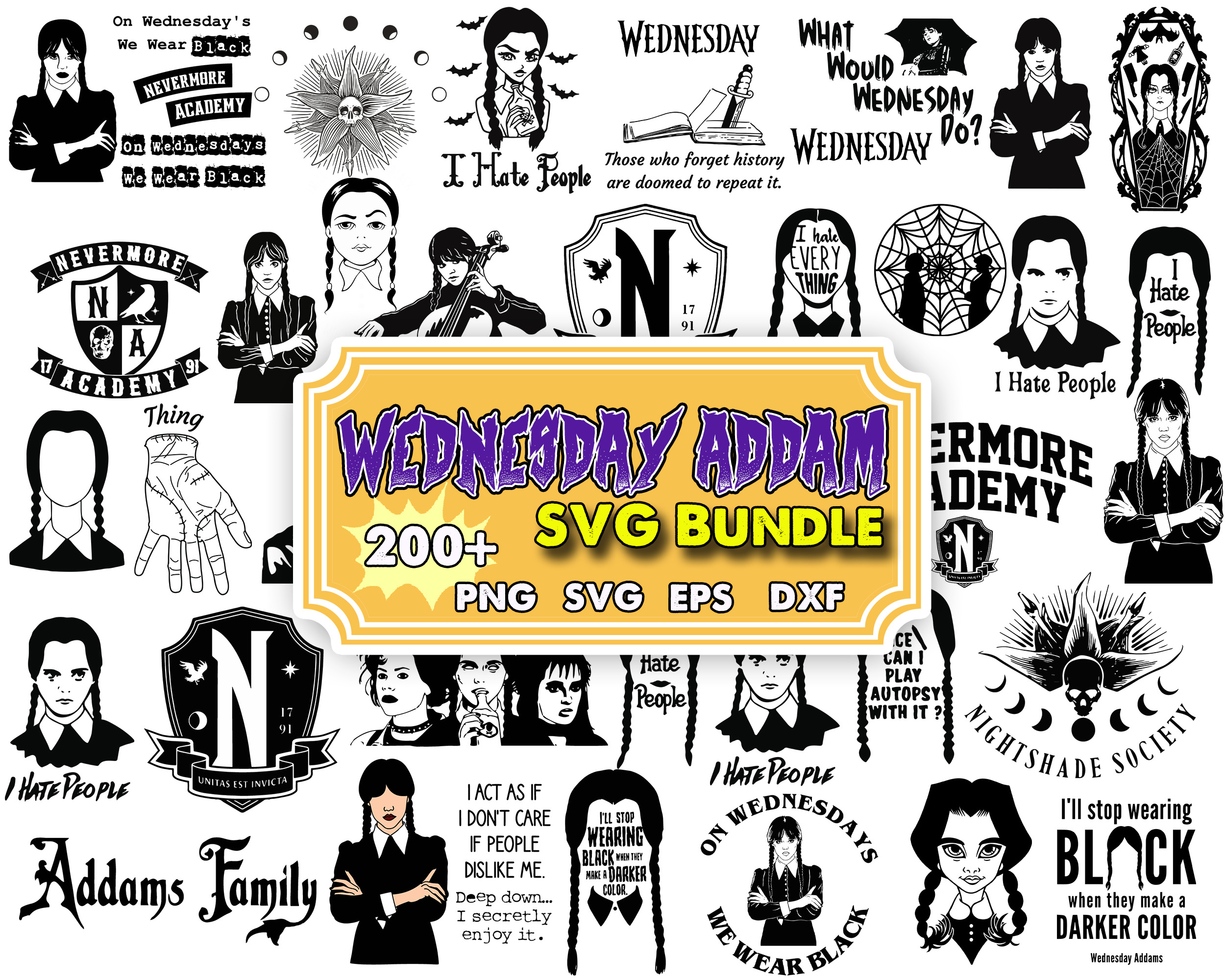 200 Wednesday Addams Svg, Jenna Ortega, Addams Family svg, p | Inspire ...