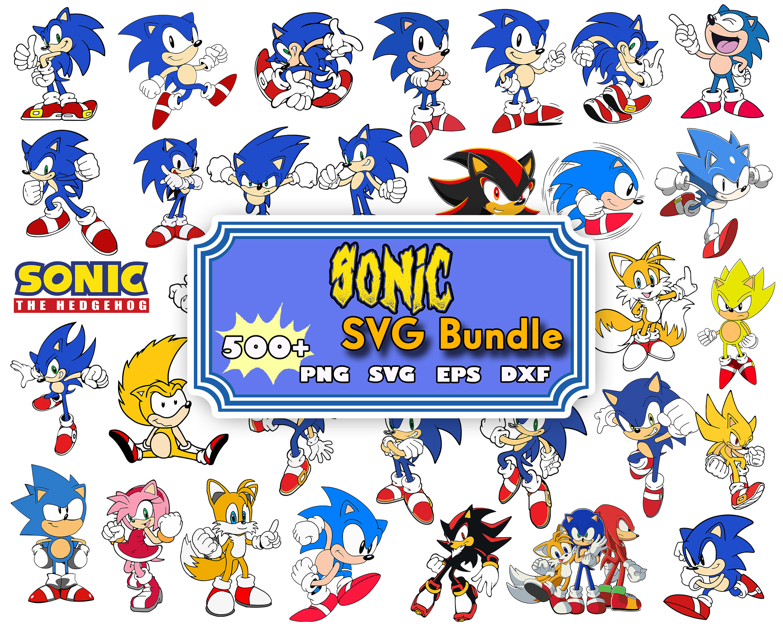 500 Bundle SONIC SVG, The Hedgehog Svg, Sonic Bundle Svg, So | Inspire ...