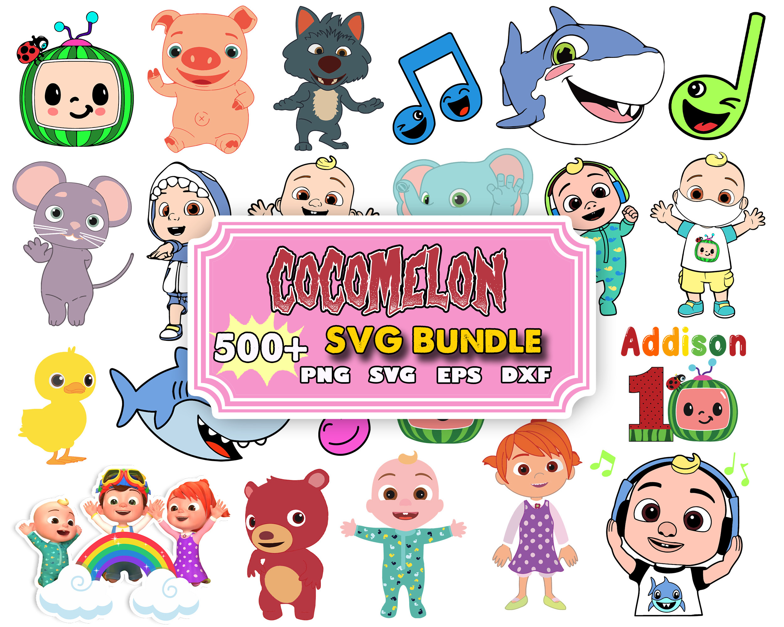 500 Cocomelon Bundle Svg, Cocomelon Svg, Cocomelon Jj Svg, W - Inspire ...
