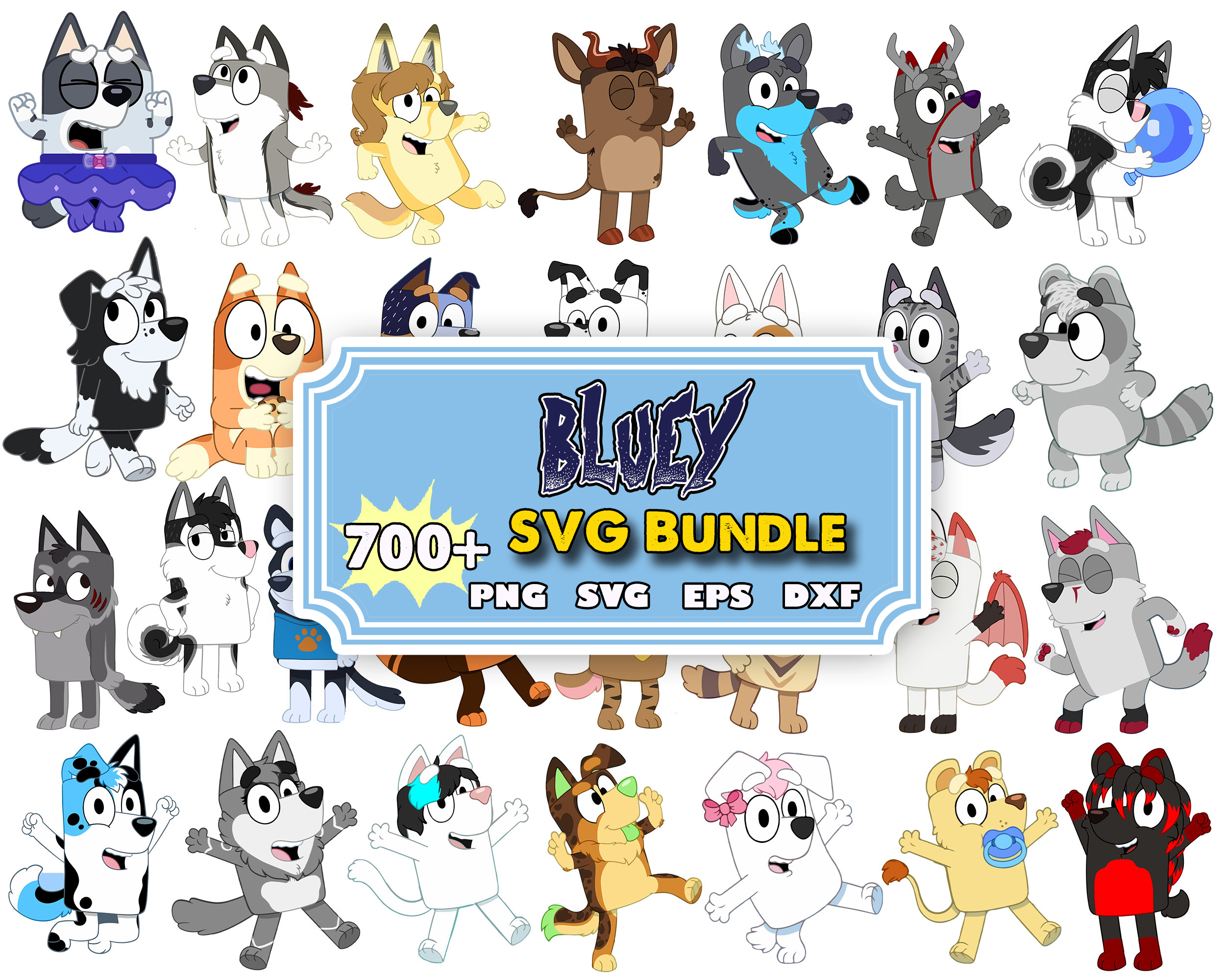 750 Bluey Bundle Svg, cricut svg files,svg bundle layered fi | Inspire ...