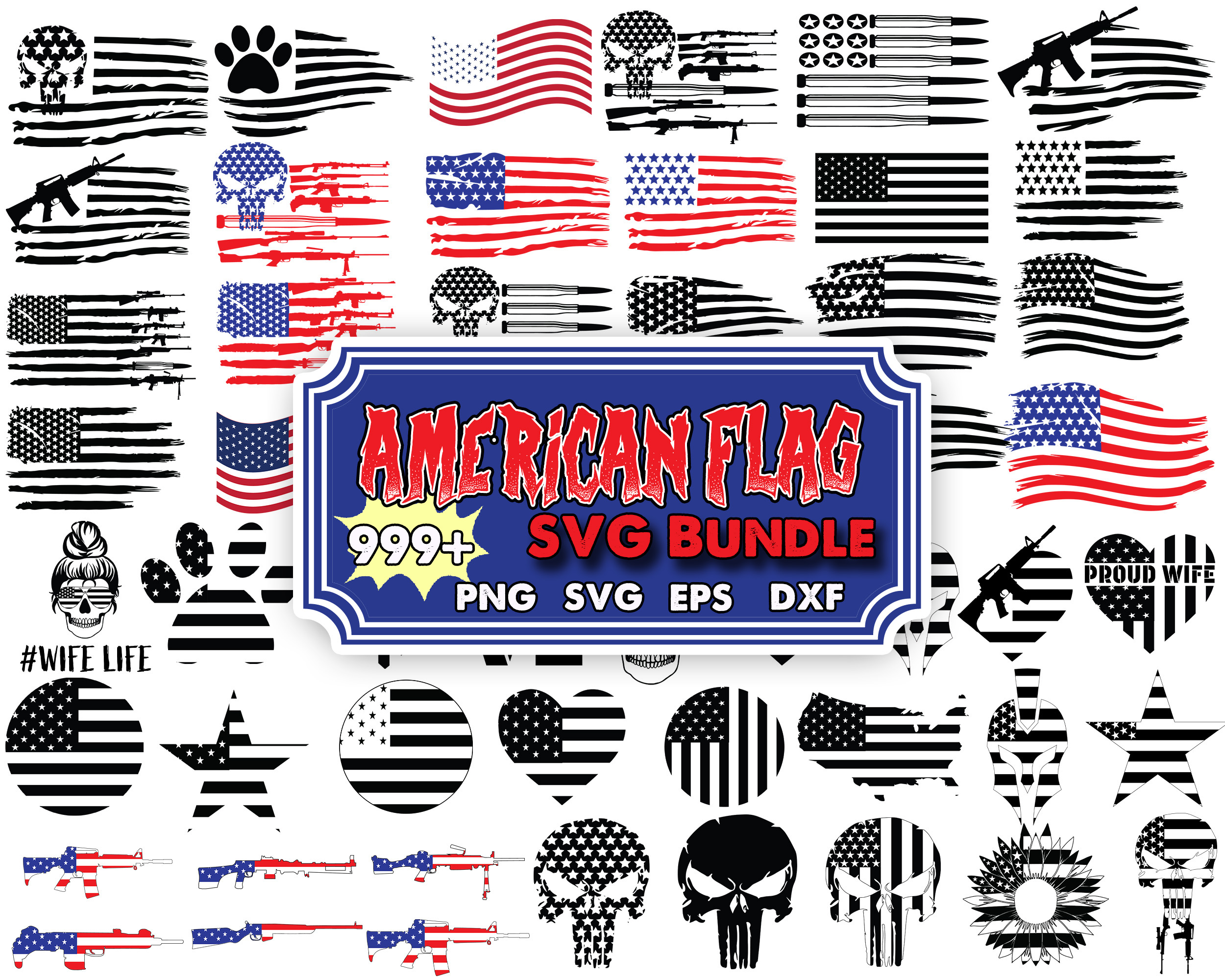 American Flag Svg For Cricut and Silhouette, USA Flag Cut Fi | Inspire ...