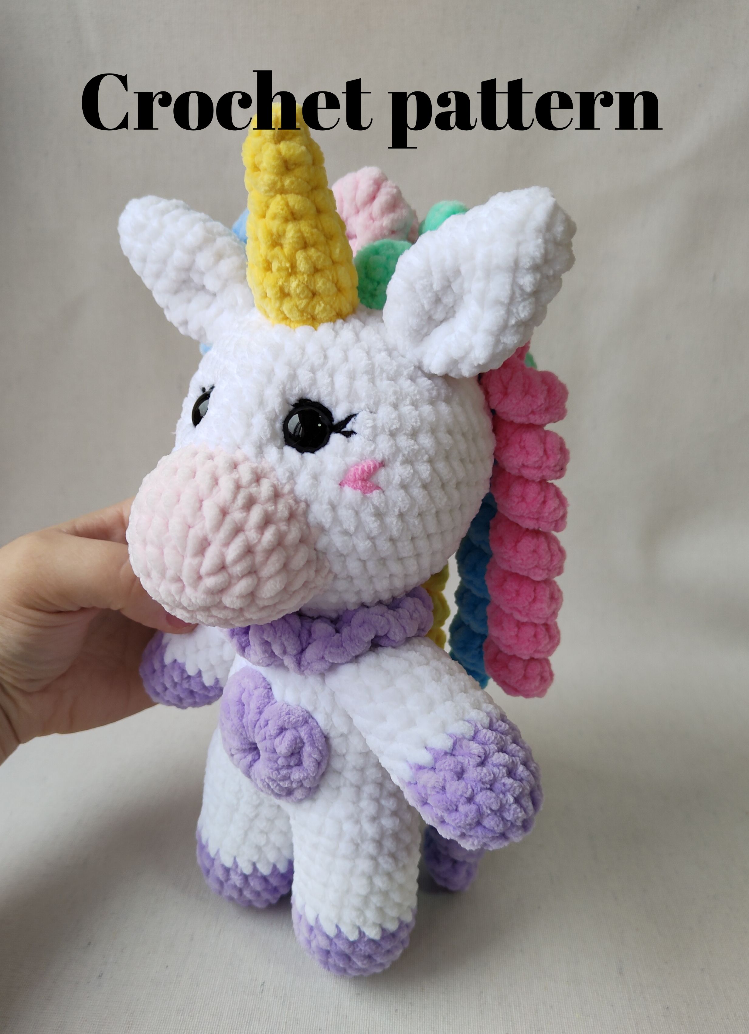 Crochet Unicorn plush pattern pdf, cute Unicorn plushies | Inspire Uplift