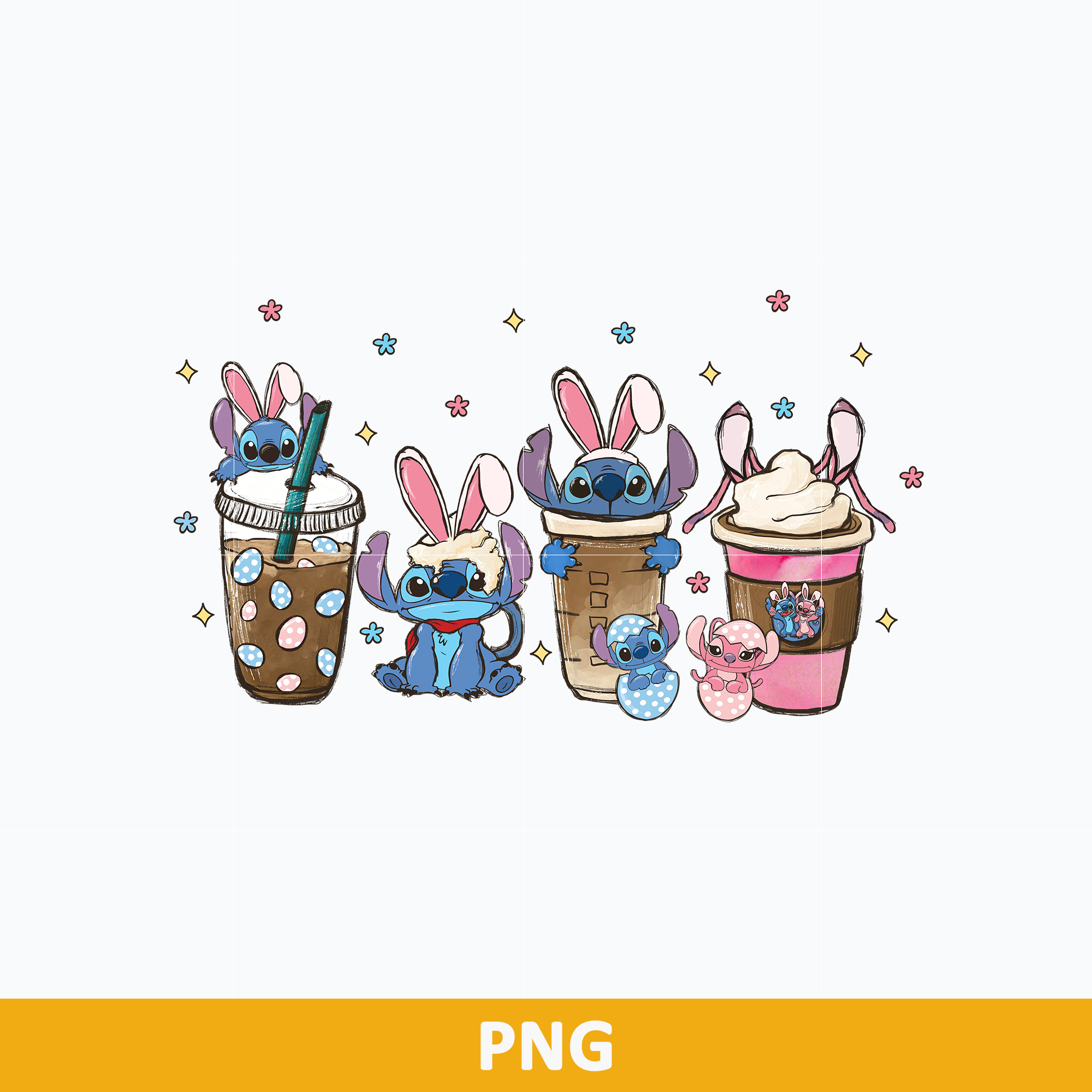 Easter Stitch Cofee Png, Easter Stitch And Angel Png, Easter | Inspire ...