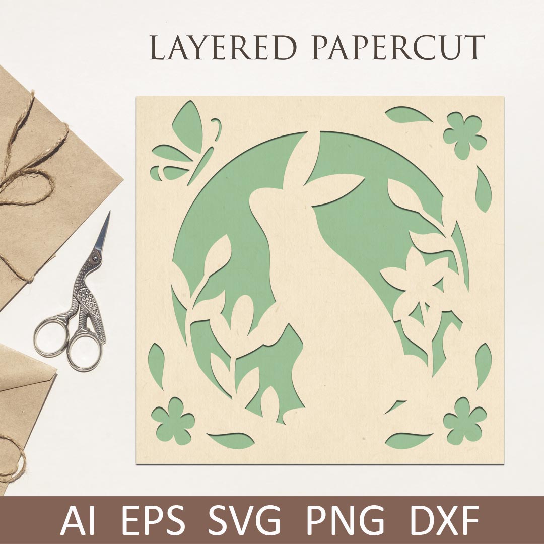 3d layered Easter card, Easter shadow box with bunny, svg dx - Inspire ...