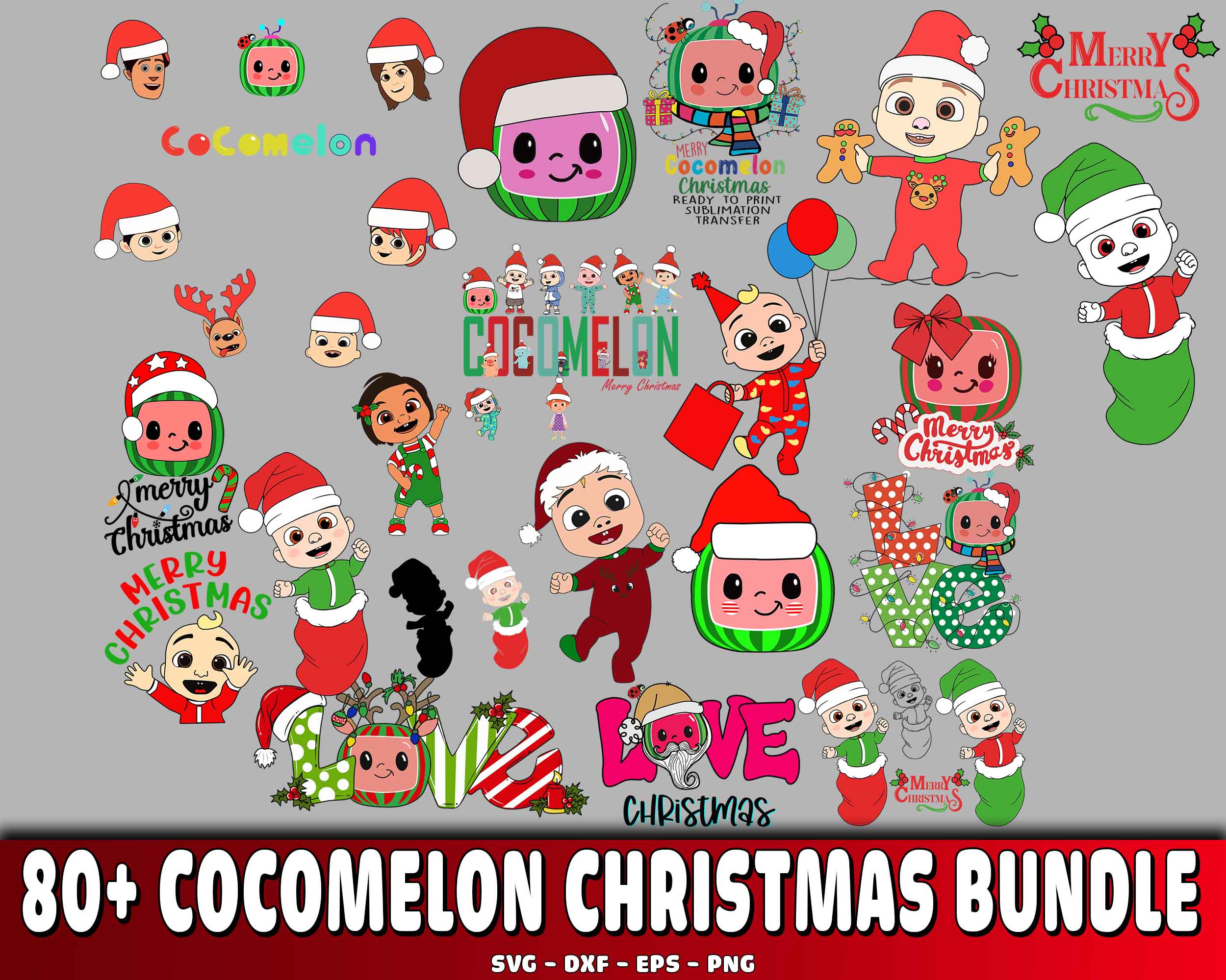 80 file Cocomelon christmas bundle SVG, Cocomelon christmas | Inspire ...
