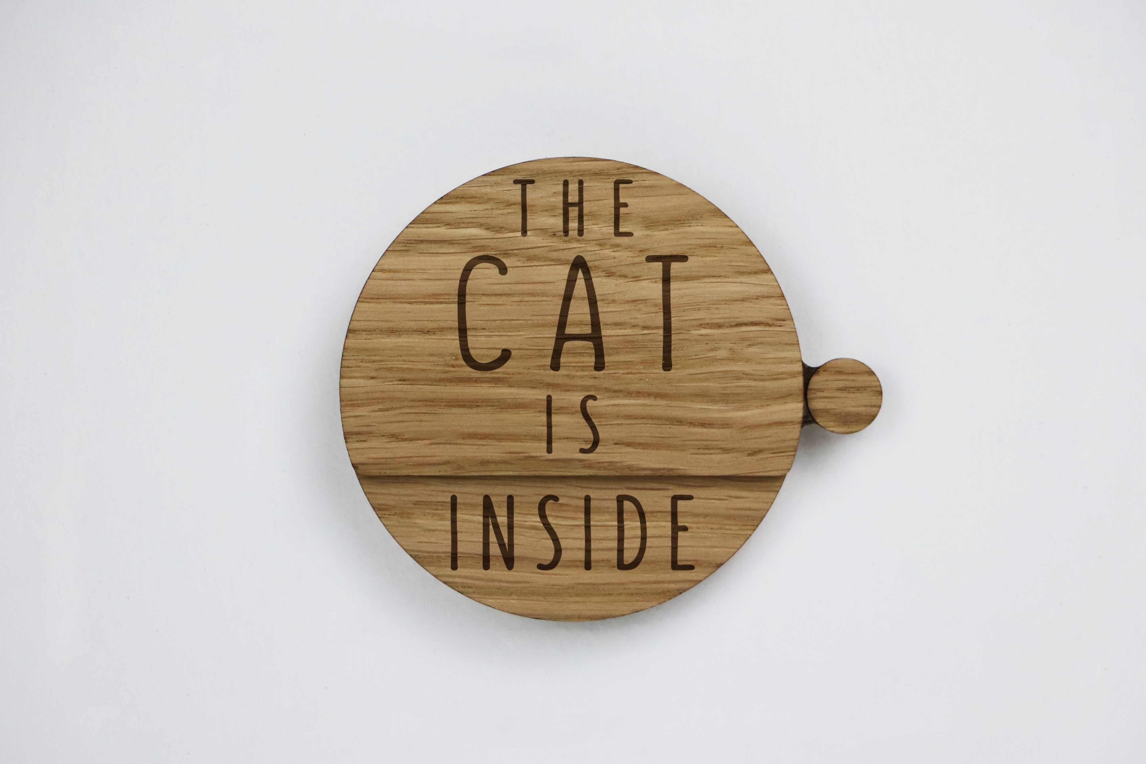The Cat Is Inside/Outside Door Sign | Wood Pet Reminders Sig | Inspire ...