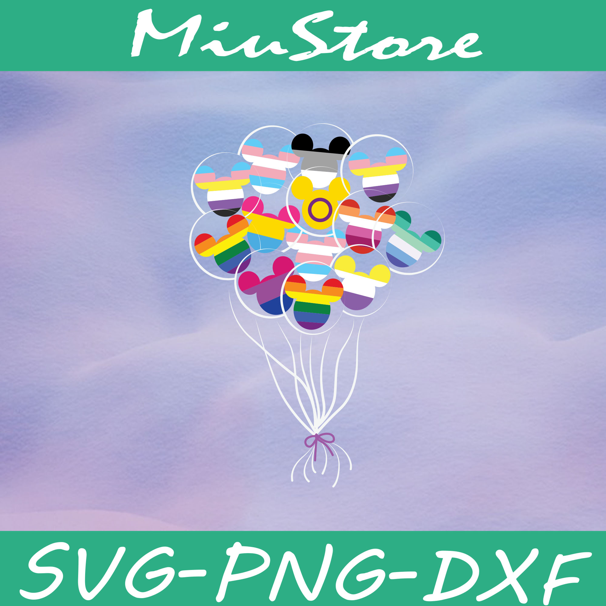 Disney Pride Balloon SVG, Disney LGBT SVG,png,dxf,cricut - Inspire Uplift