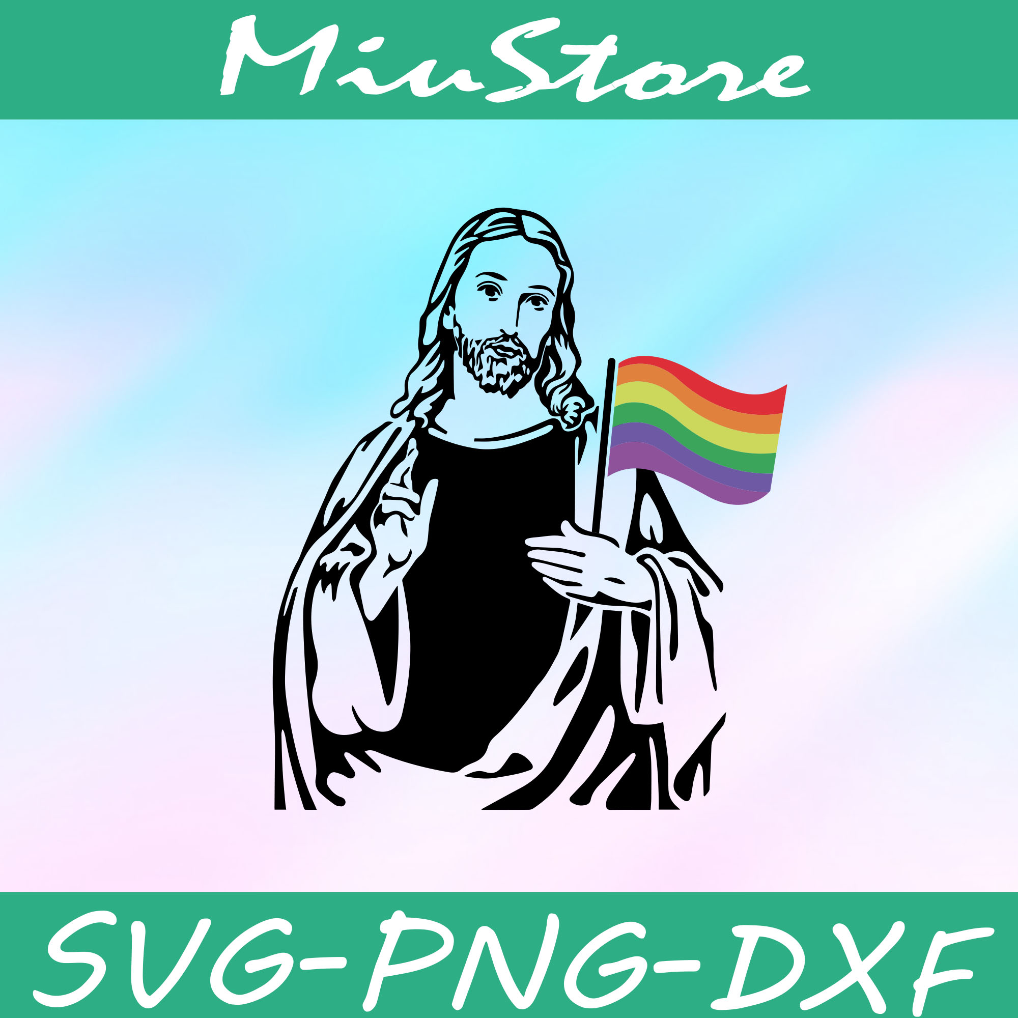 Pride Jesus LGBT SVG,png,dxf,cricut - Inspire Uplift