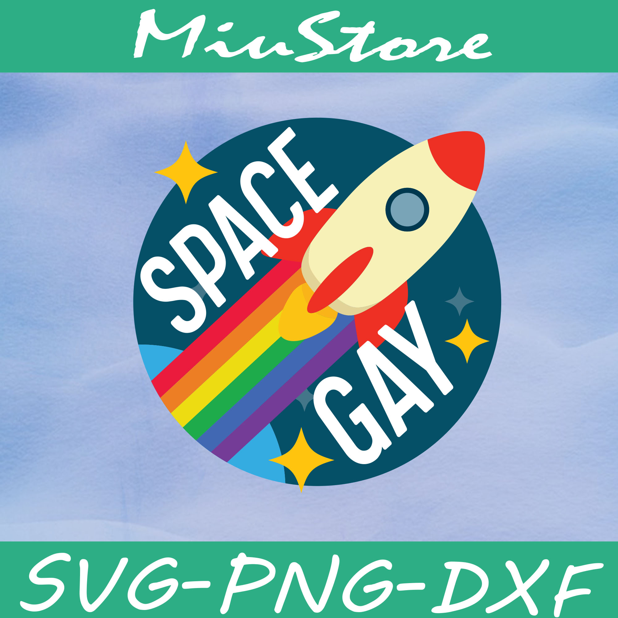 Space Gay Rainbow SVG,png,dxf,cricut | Inspire Uplift